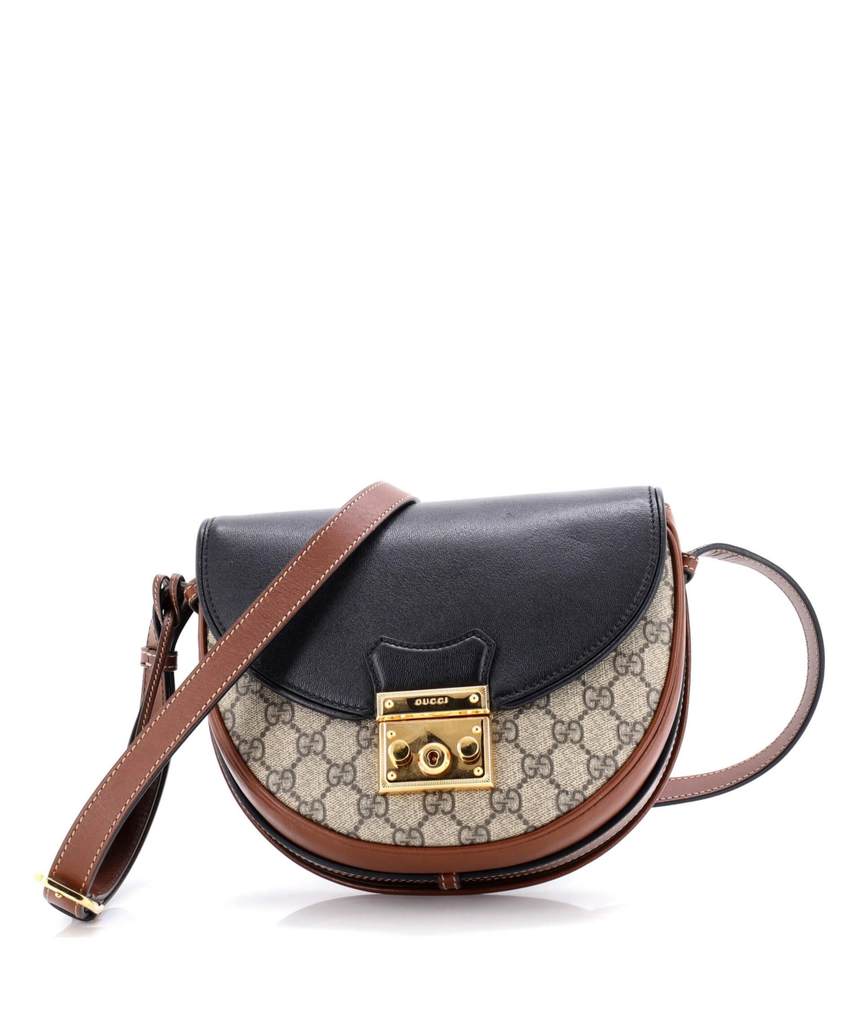 Click here for Pre-Owned Gucci Small Padlock Saddle Shoulder Bag... prices