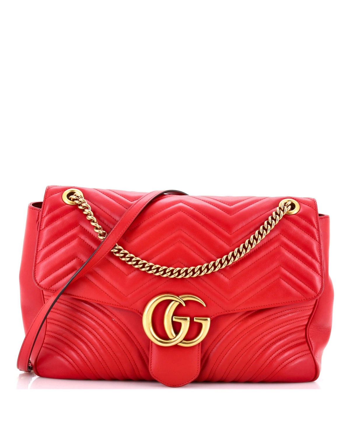 Click here for Pre-Owned Gucci Large Gg Marmont Flap Bag Matelass... prices