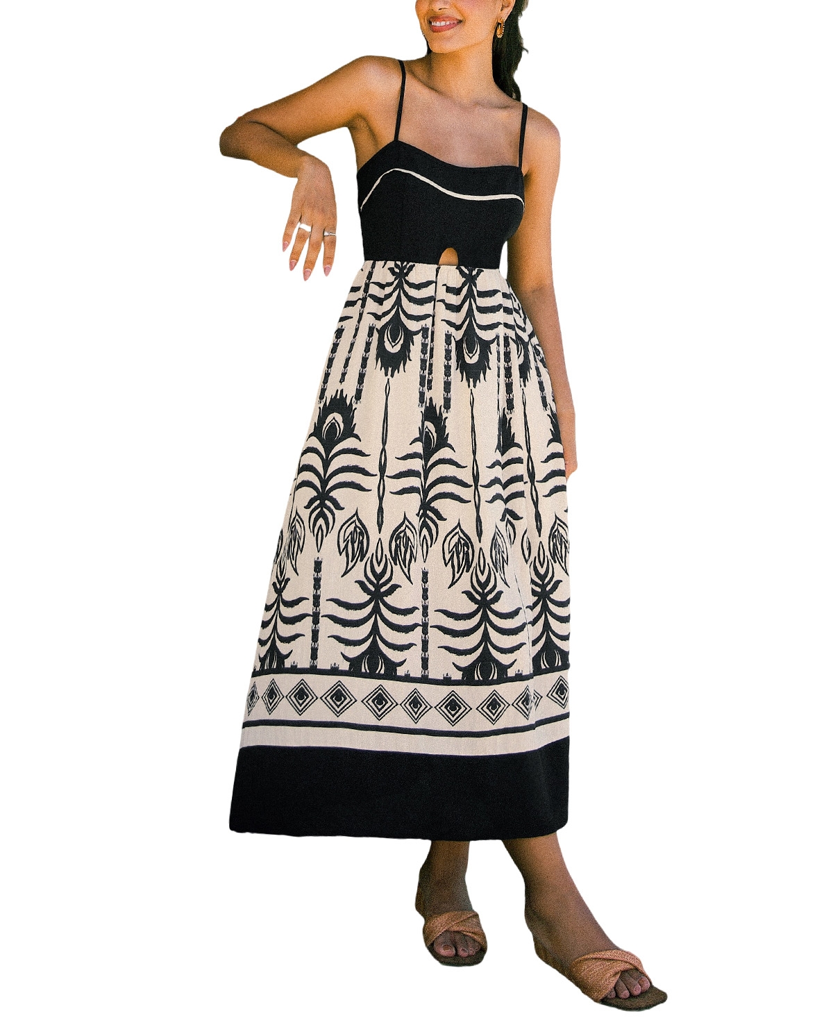 Click here for Cupshe Womens Beach Hopping Ornate Midi Beach Dres... prices