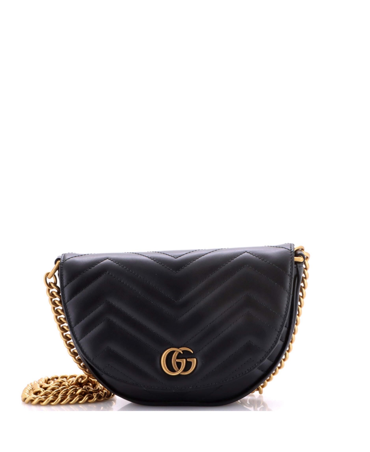 Click here for Pre-Owned Gucci Mini Gg Marmont Half Moon Flap Cro... prices