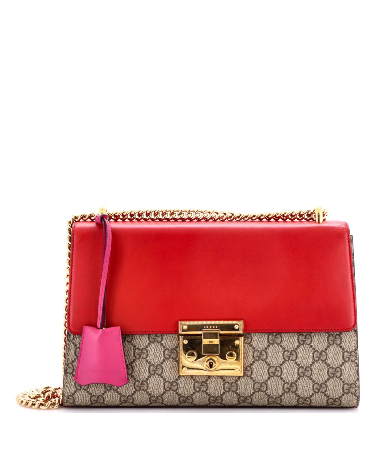 Click here for Pre-Owned Gucci Medium Padlock Shoulder Bag Gg Coa... prices