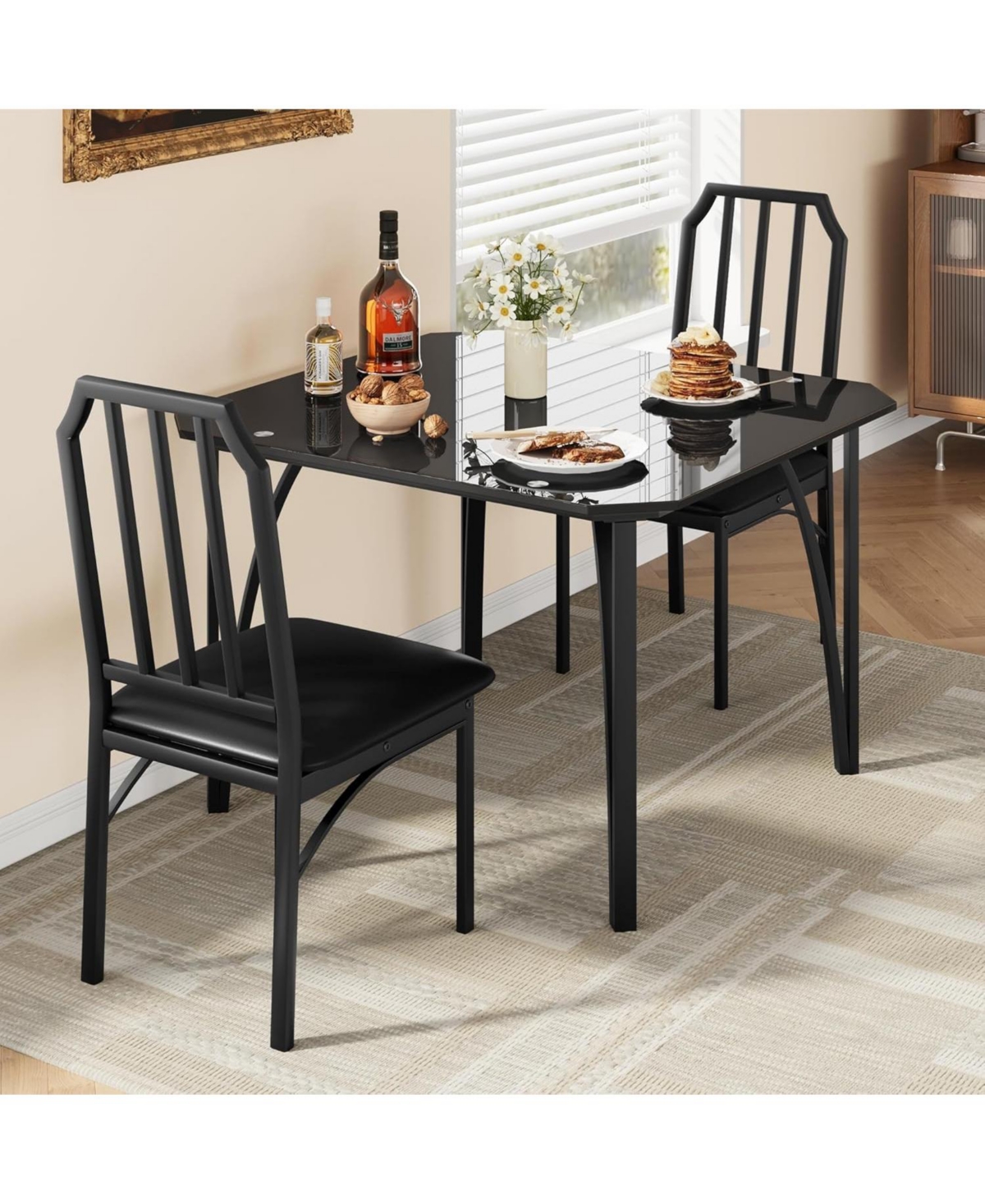 Click here for gaomon Glass Dining Table Set for 2  Kitchen Table... prices