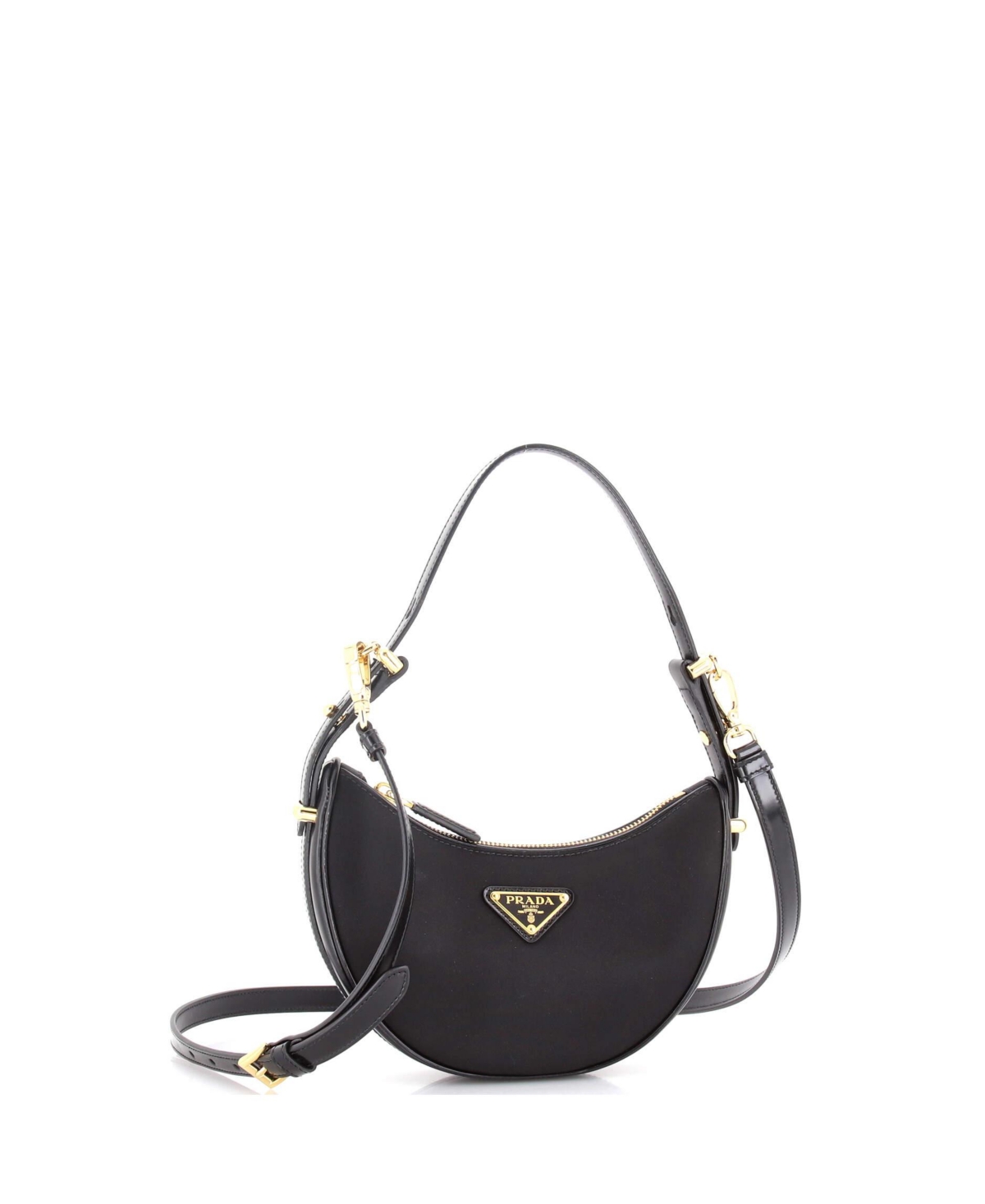 Click here for Pre-Owned Prada Small Arque Half Moon Hobo Tessuto... prices