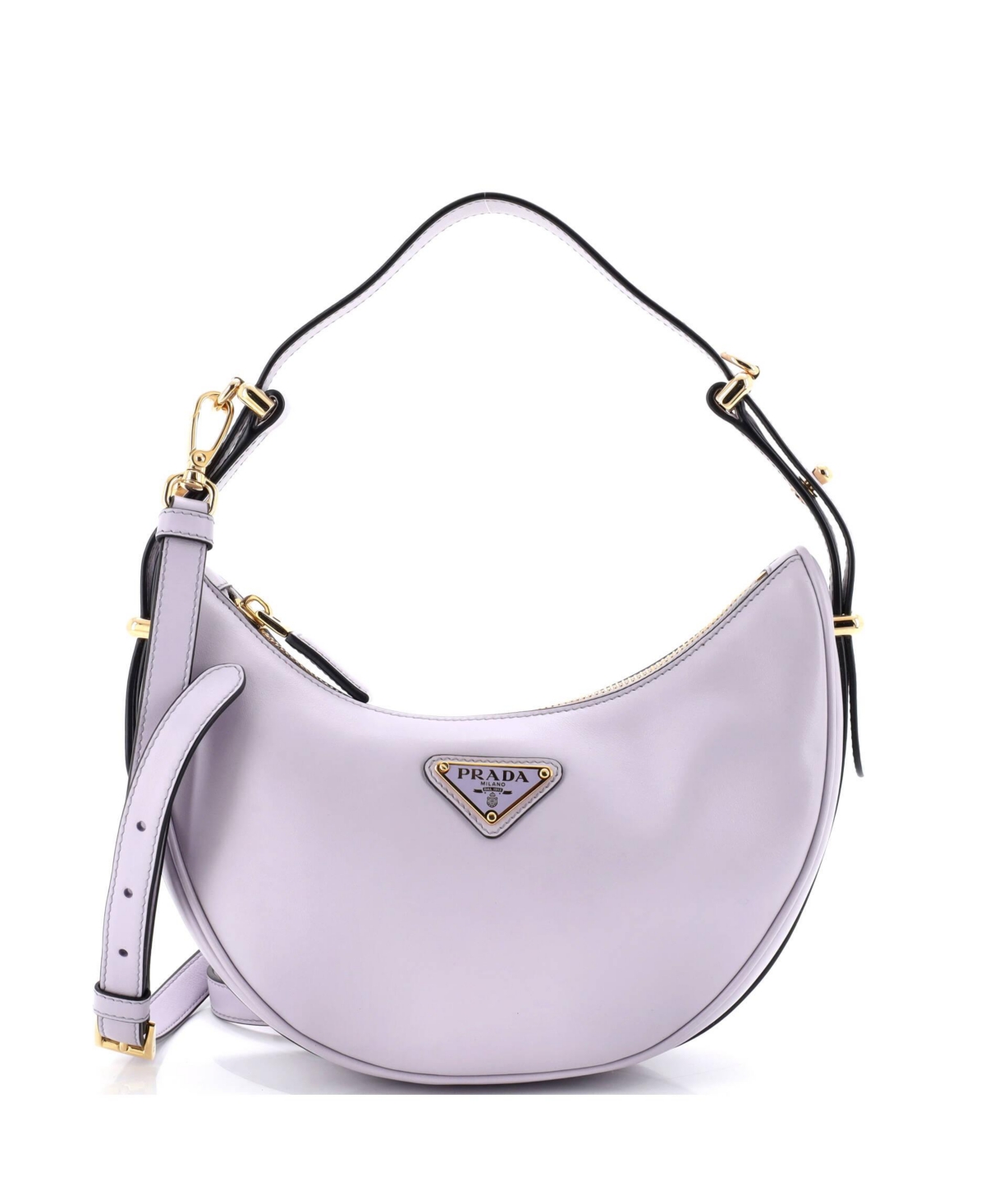 Click here for Pre-Owned Prada Small Arque Half Moon Hobo Leather... prices