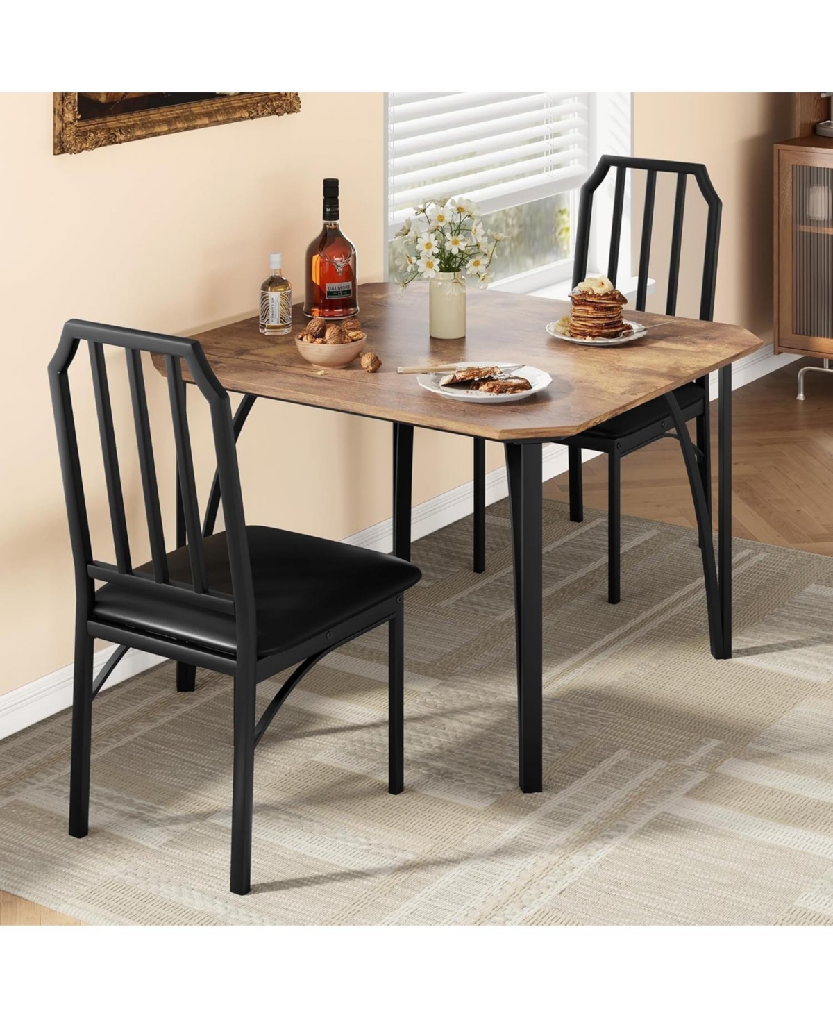Click here for gaomon Dining Table Set for 2 With Chamfer Design... prices