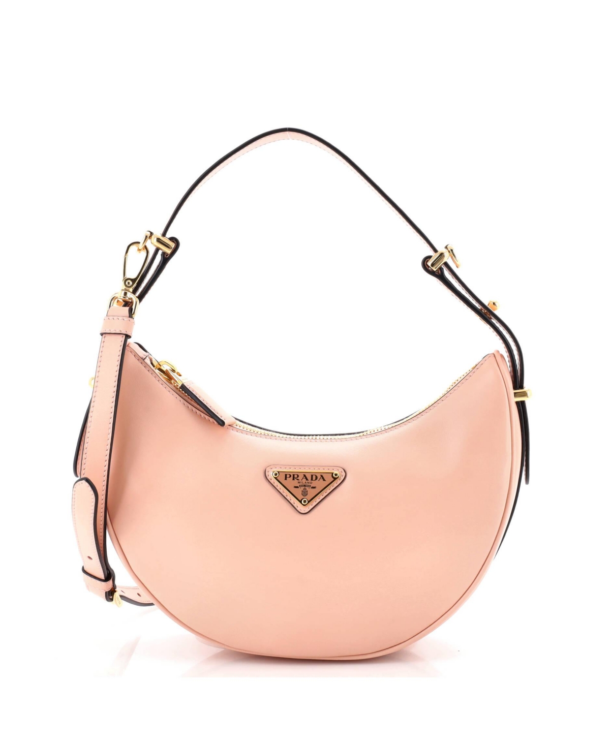 Click here for Pre-Owned Prada Small Arque Half Moon Hobo Leather... prices