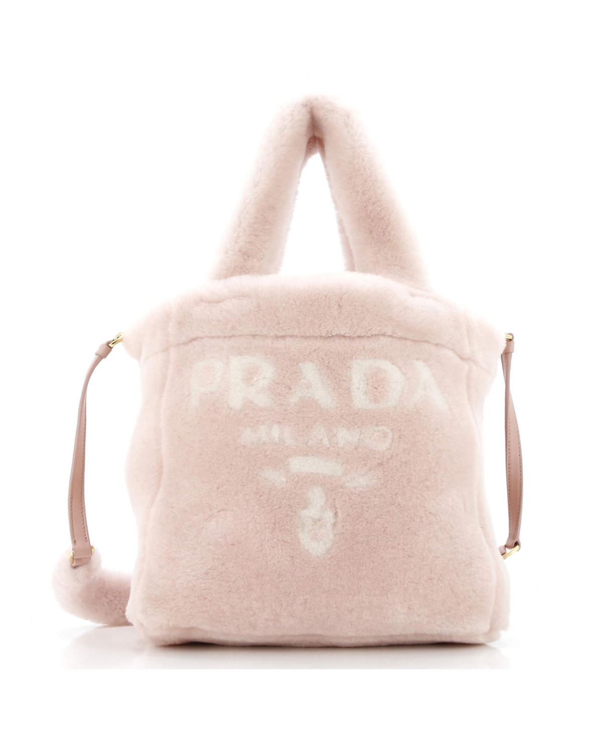 Click here for Pre-Owned Prada Mini Logo Tote Shearling - Pink prices