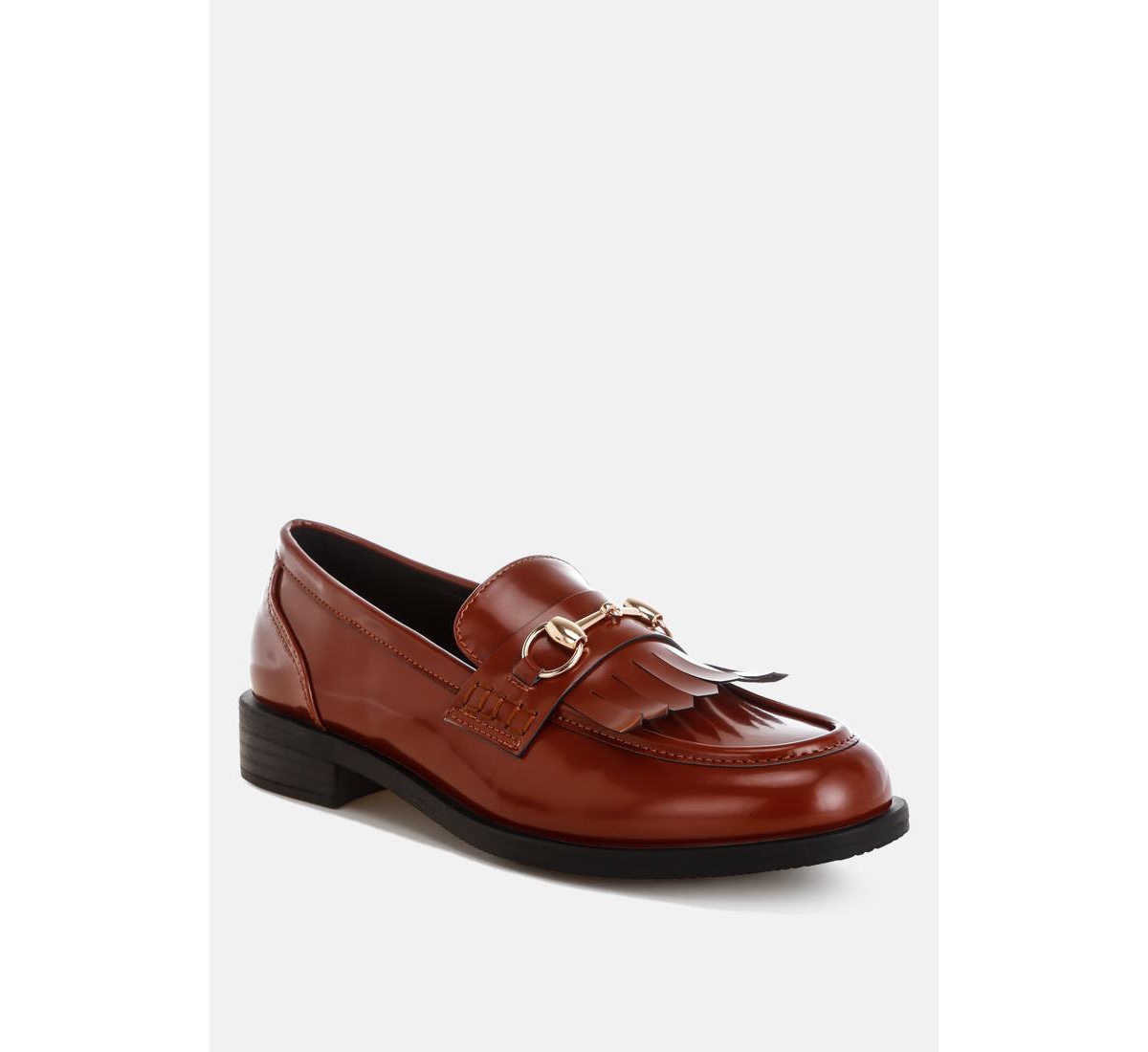 Click here for London Rag Womens Marbin Fringed Penny Strap Loafe... prices