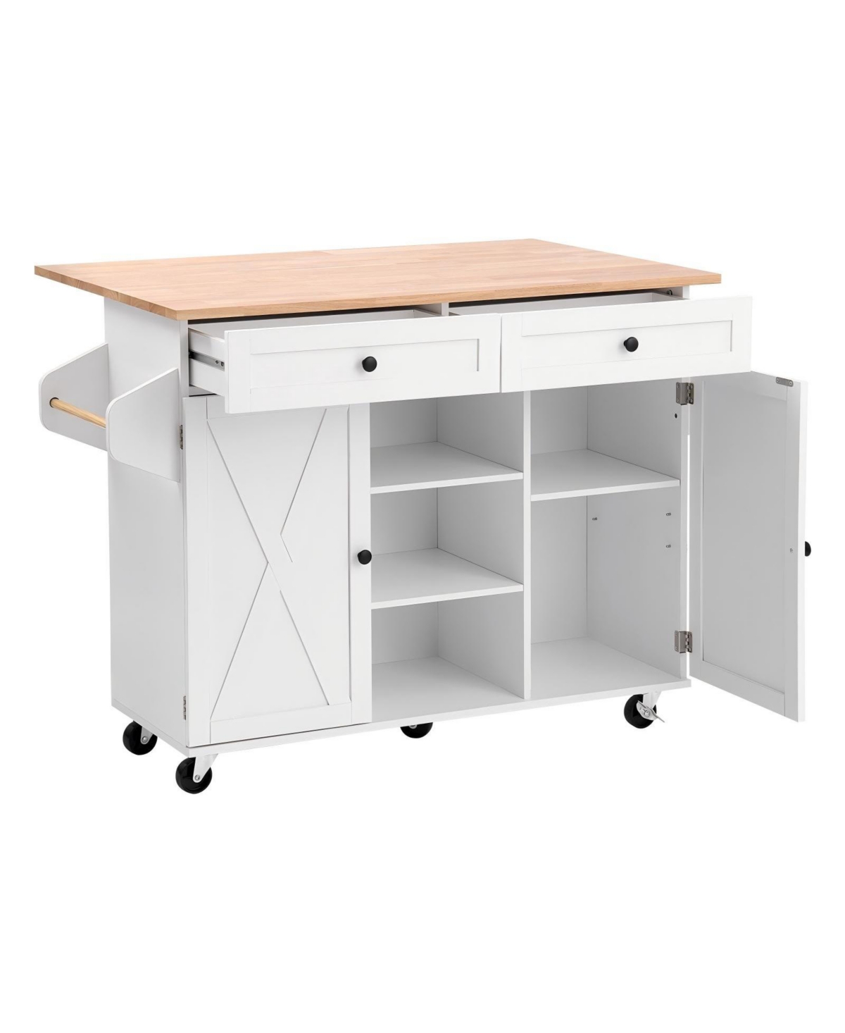 Click here for Gouun 52 in Rolling Kitchen Island Cart with Solid... prices