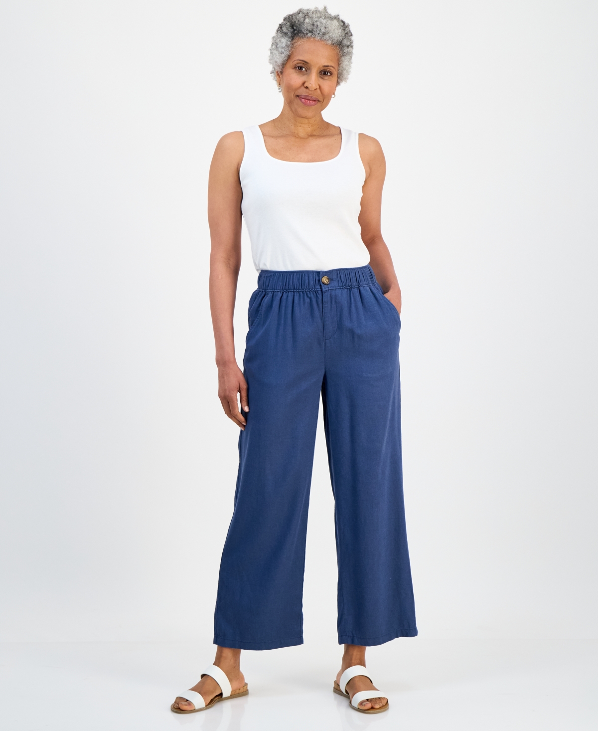 Click here for Style & Co Petite High-Rise Wide-Leg Ankle Pants... prices