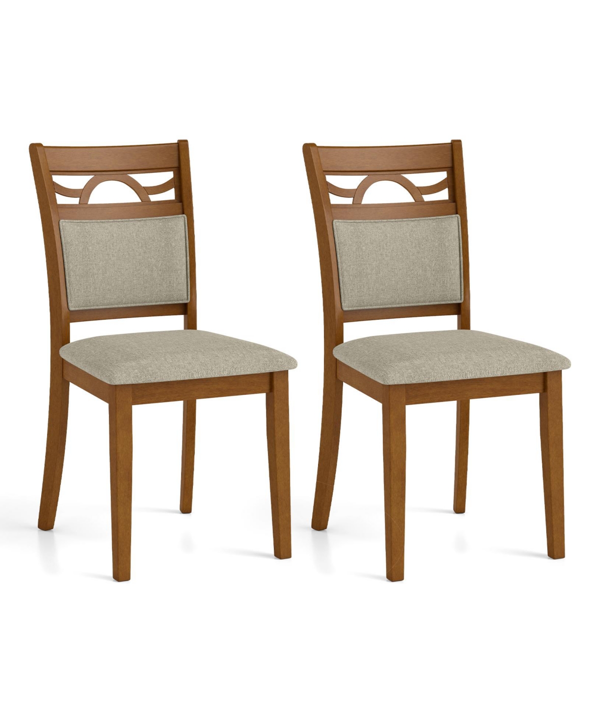 Click here for Gymax Dining Chairs Set of 2 w/Rubber Wood Frame P... prices