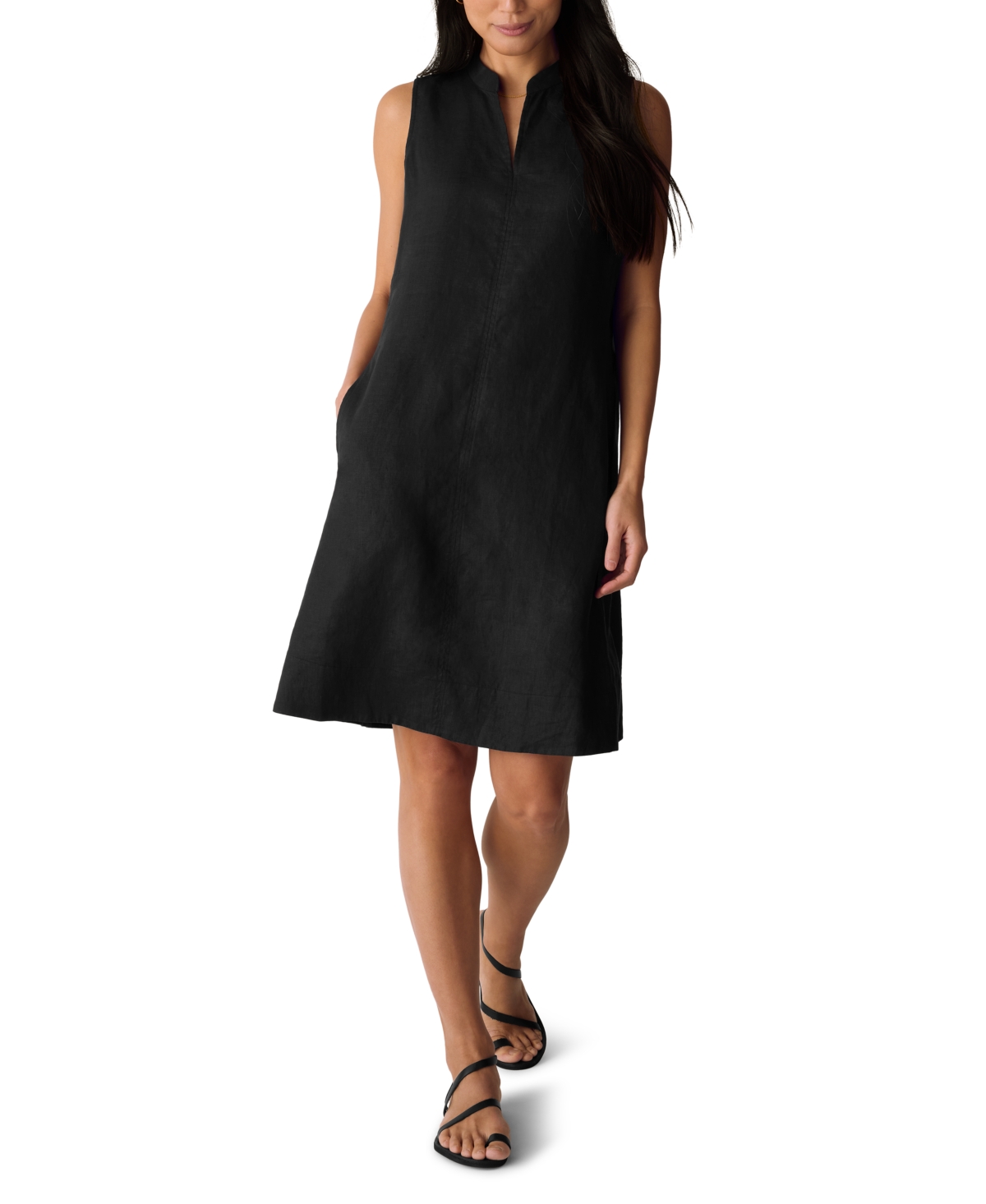 Click here for Eileen Fisher Womens Sleeveless Split Collar Dress... prices