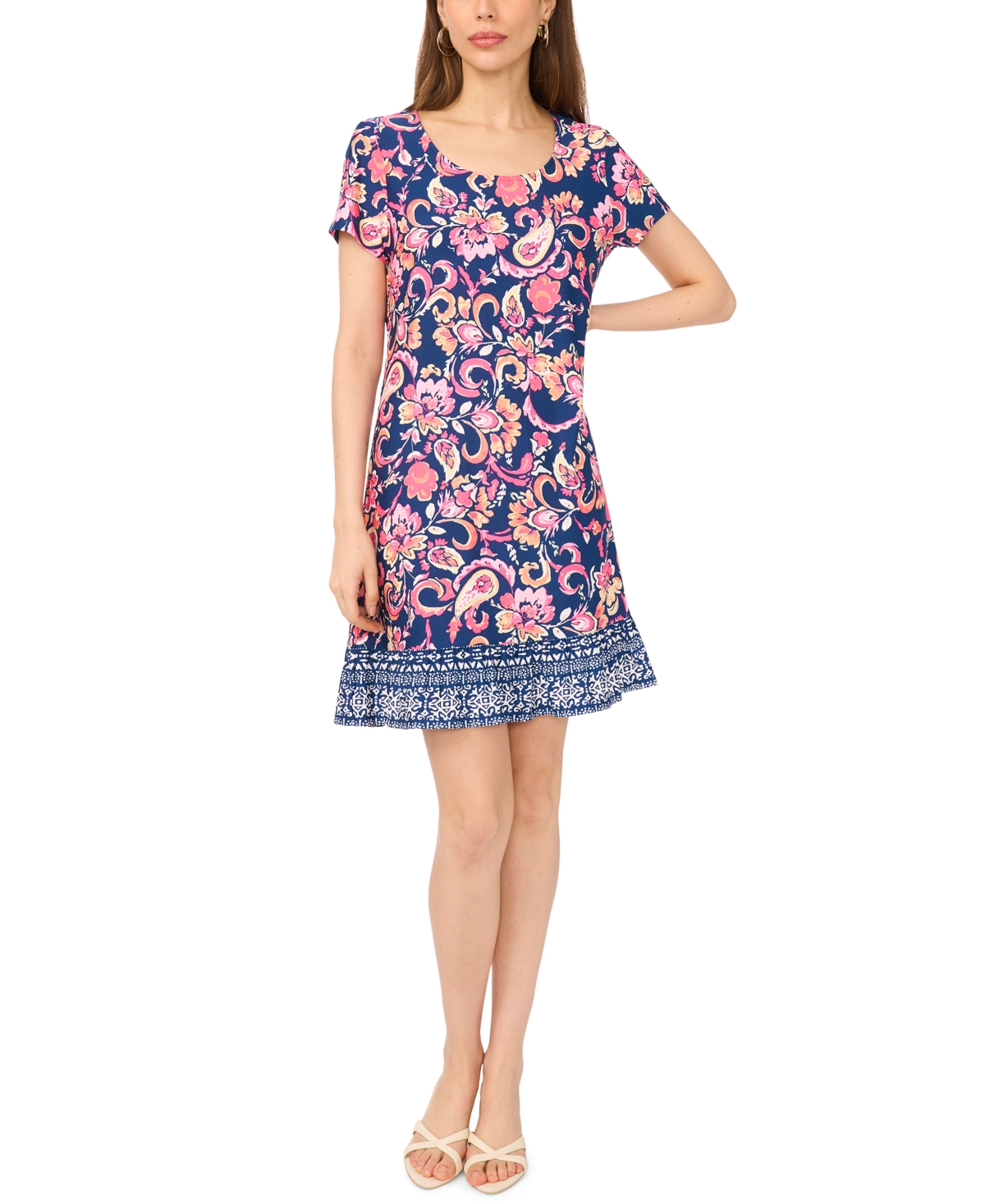 Click here for Msk Womens T-Shirt Dress with Ruffle at Hem - Navy... prices