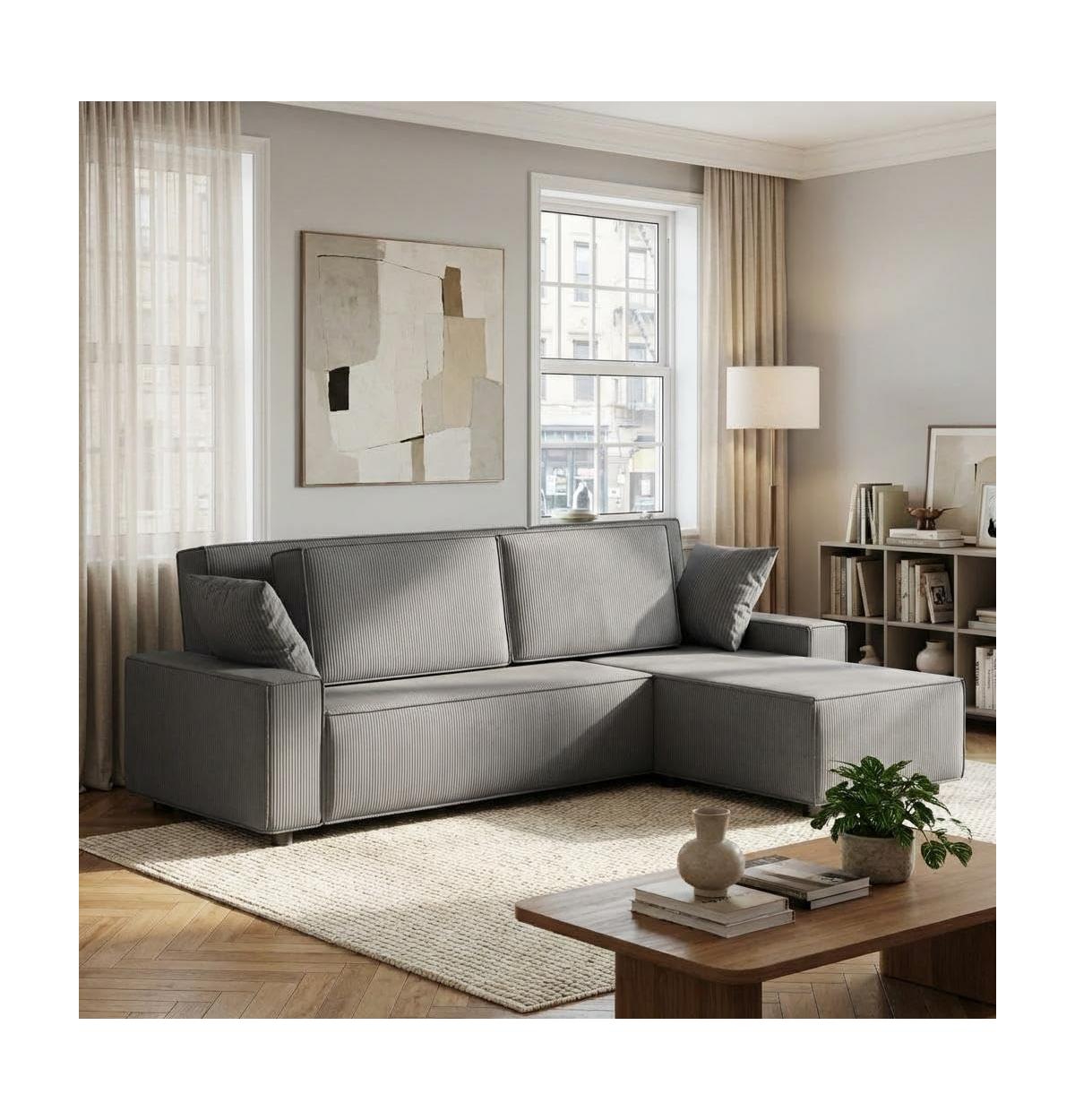 Click here for gaomon Corduroy Sectional Sofa  L-Shaped Couch wit... prices