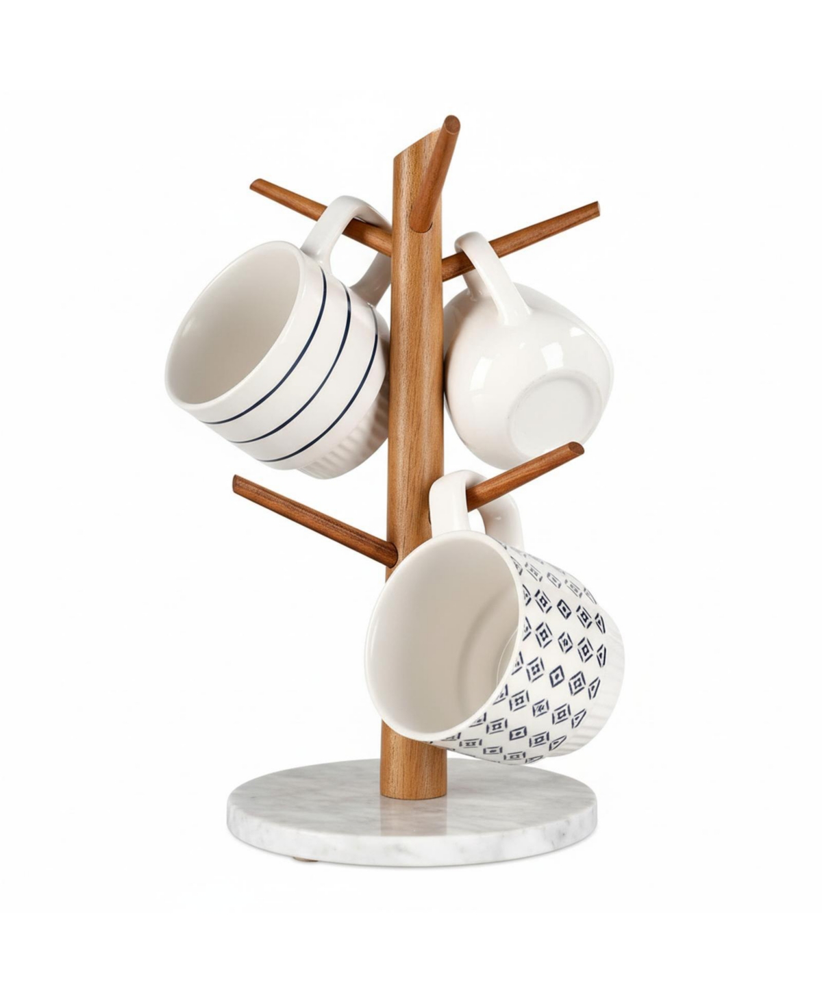 Click here for Yigii Premium Wood Mug Tree Marble Base 6 Hooks Co... prices