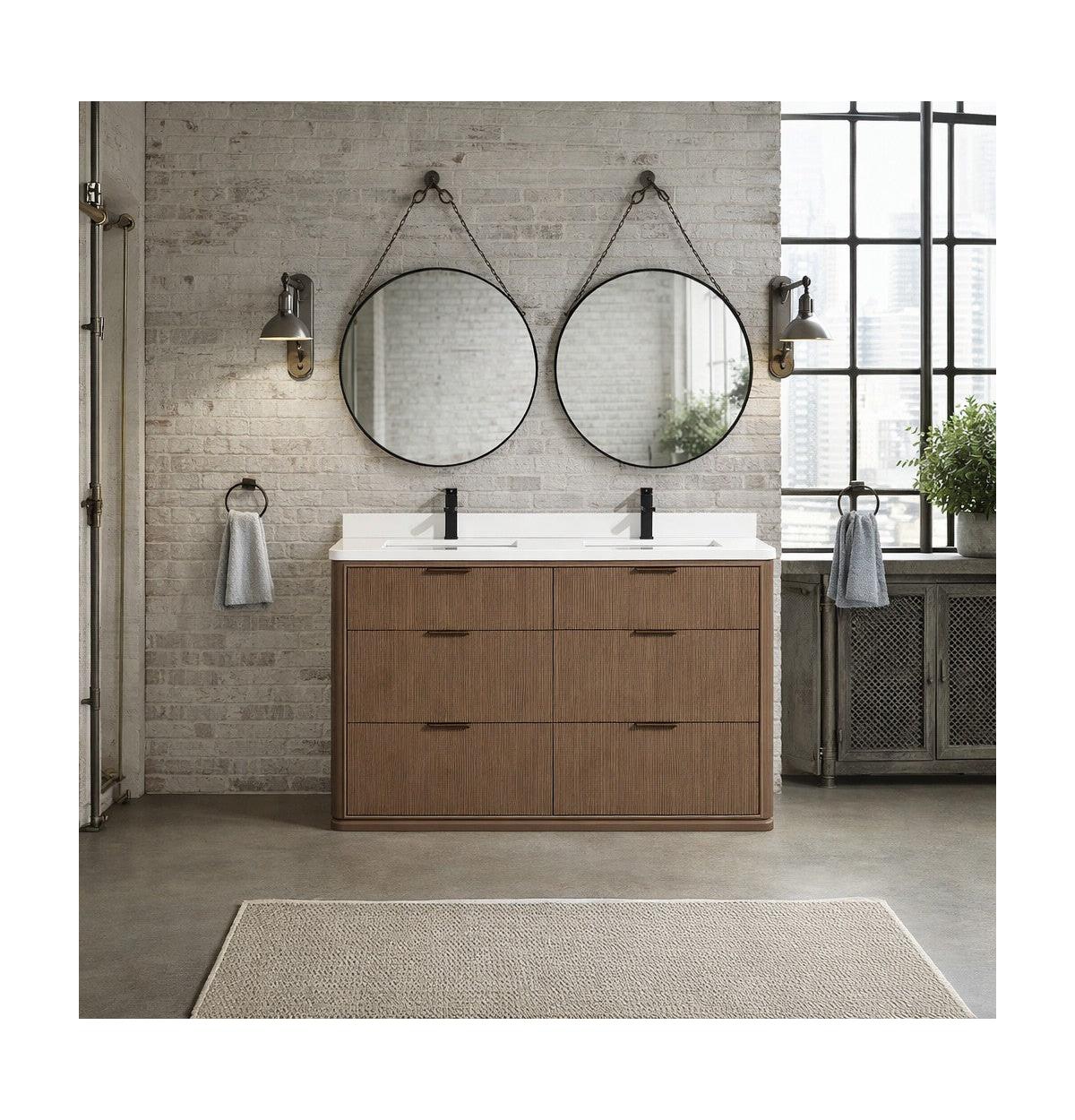 Click here for Ari Bath Aria 55" Bathroom Vanity Smoked Oak... prices