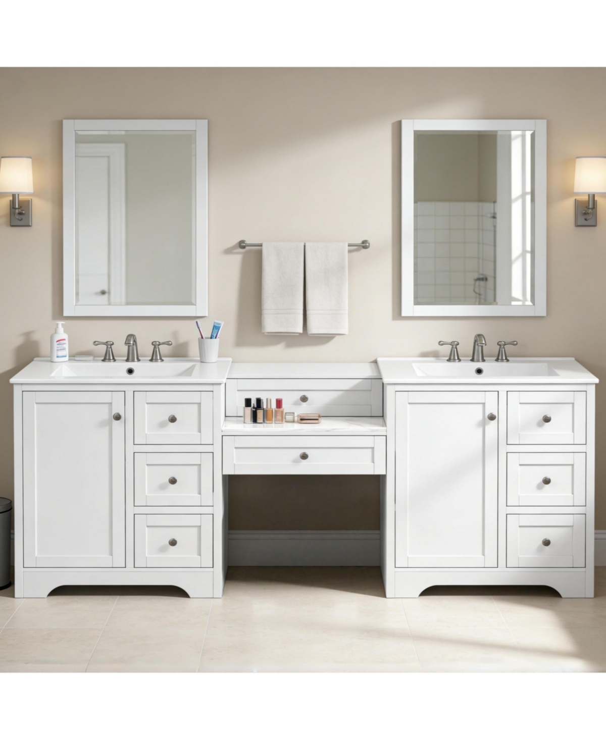 Click here for Busdays Double-Sink Bathroom Vanity  2 Ceramic Sin... prices