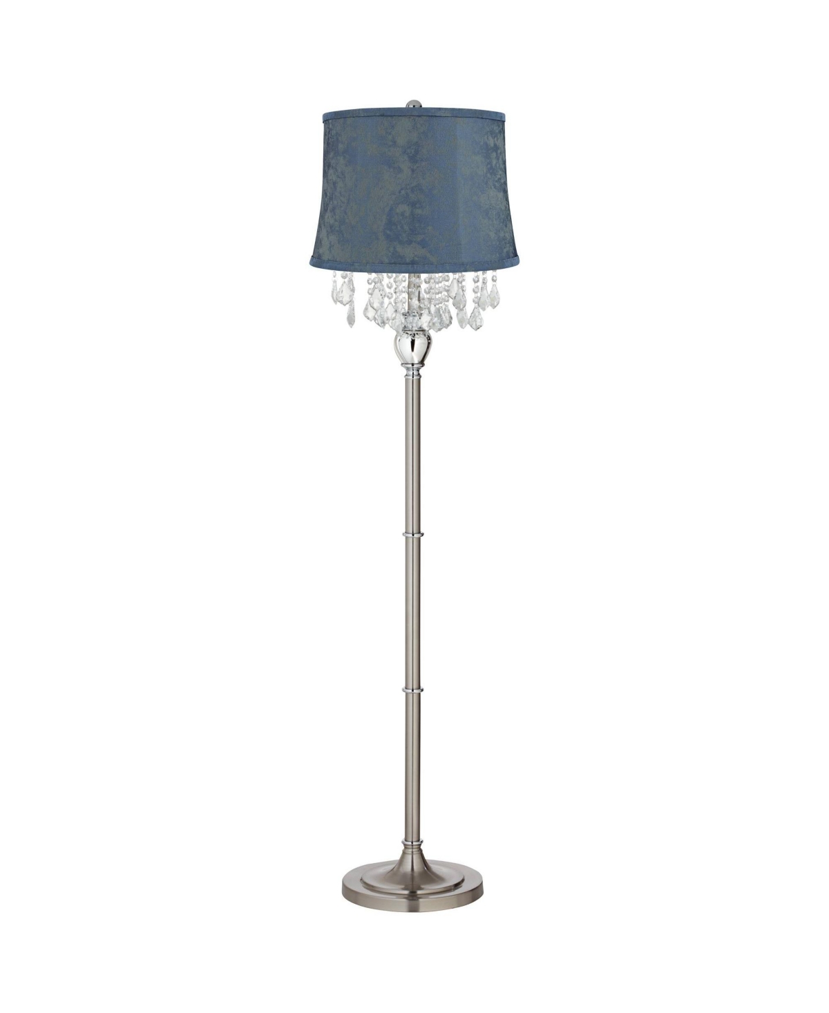 Click here for 360 Lighting Crystals Satin Steel Floor Lamp - Sil... prices
