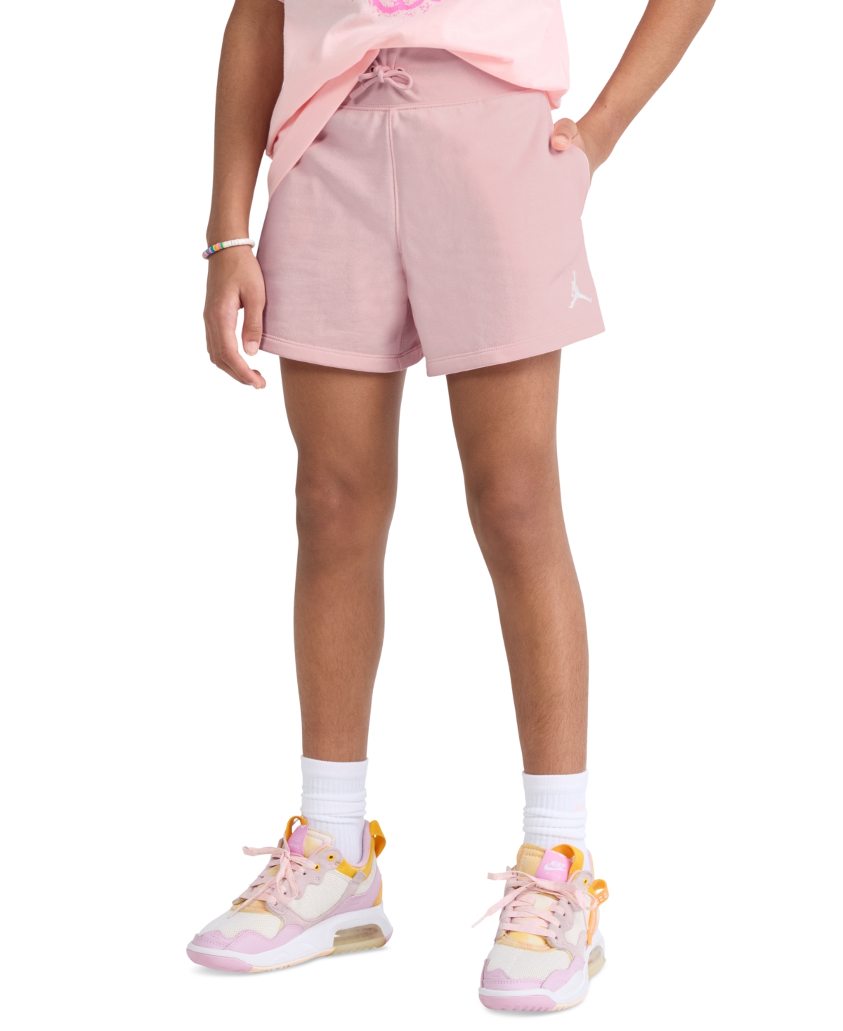 Click here for Jordan Girls 7-16 Brooklyn French Terry Shorts - P... prices
