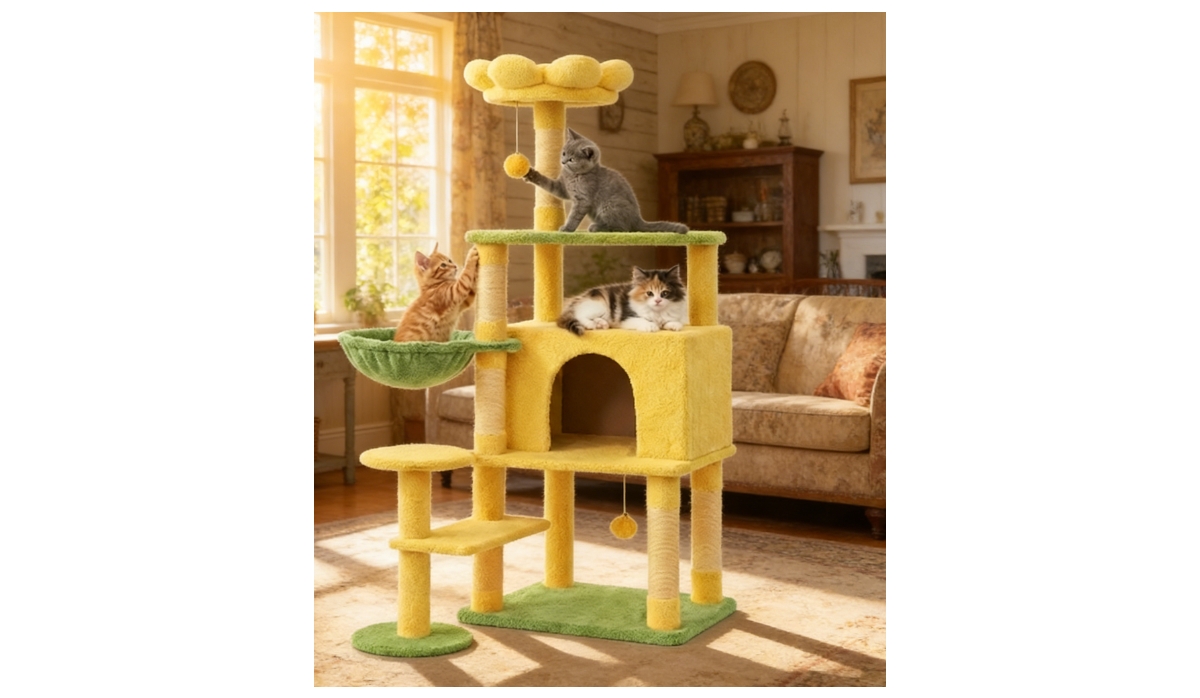 Click here for Zeus & Ruta Flower Cat Tree With Large Condo Remov... prices