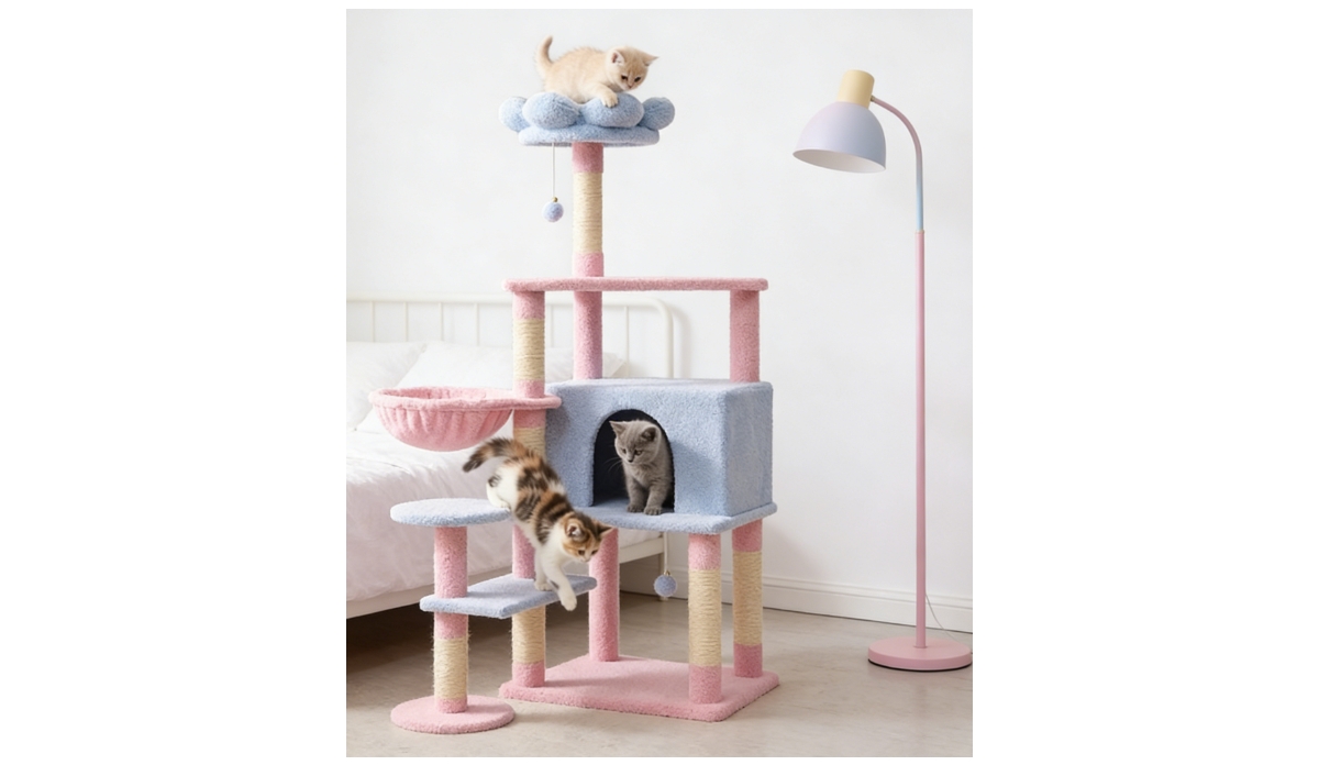 Click here for Zeus & Ruta Flower Cat Tree With Large Condo Remov... prices