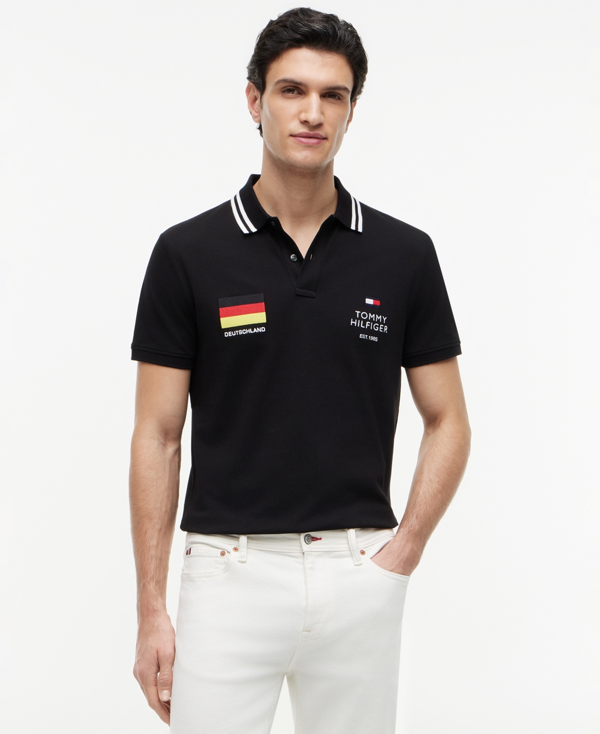 Click here for Tommy Hilfiger Mens Regular-Fit Polo Shirt - Black prices
