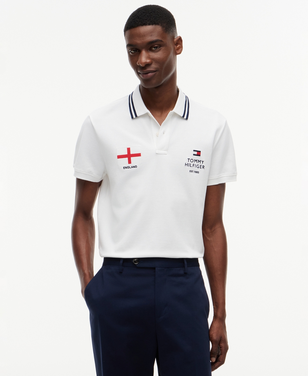 Click here for Tommy Hilfiger Mens Regular-Fit Polo Shirt - White prices