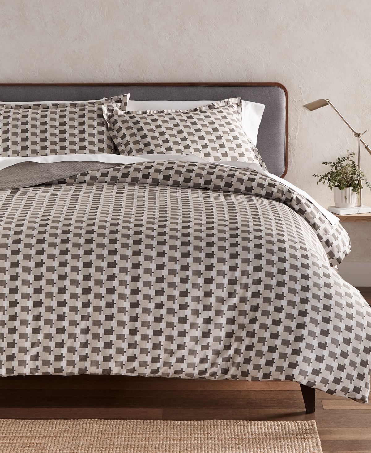 Click here for Boss Home Lucio Cotton Duvet Cover  King - Taupe prices