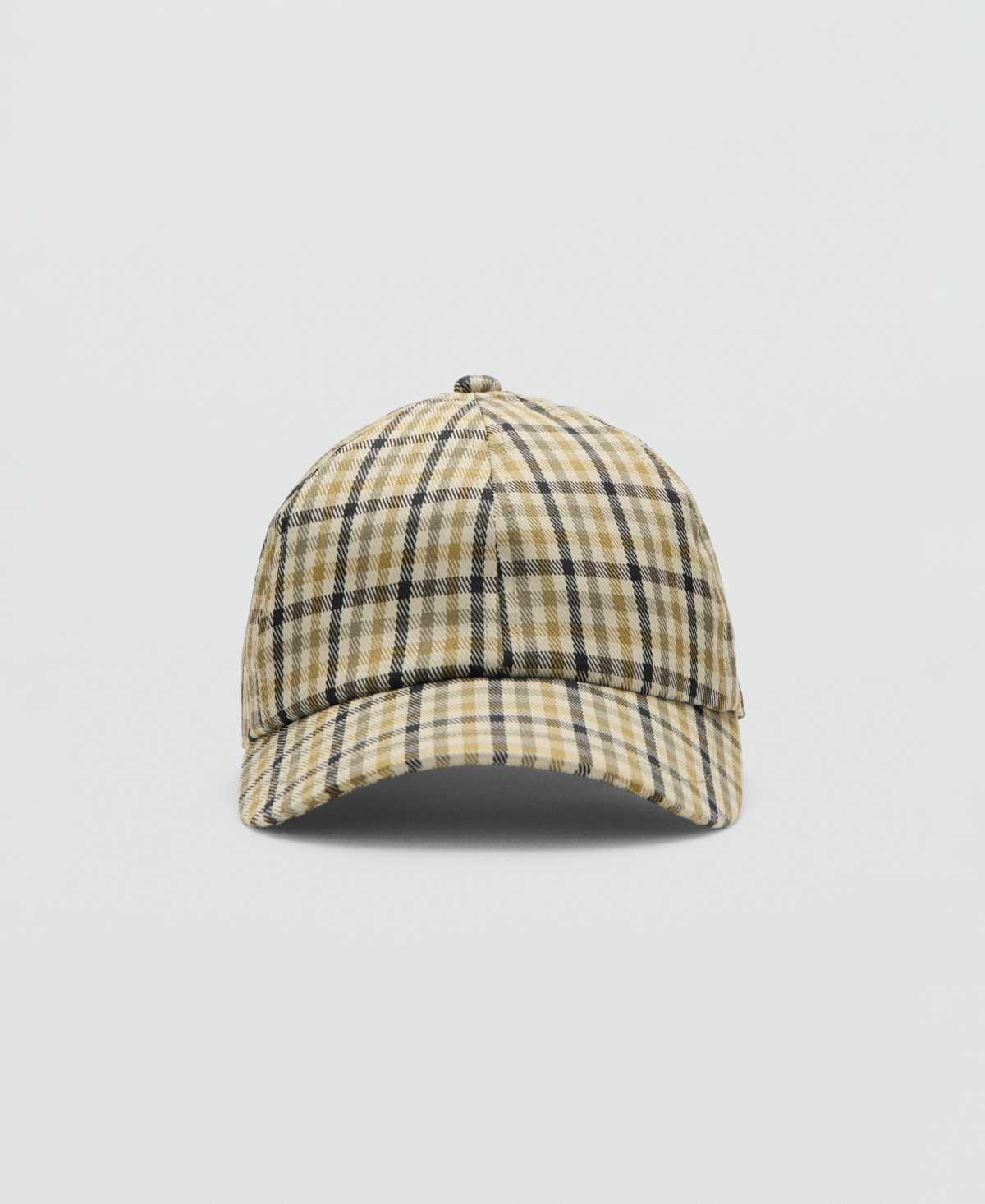 Click here for Mango Mens Check Visor Hat - Medium Brown prices
