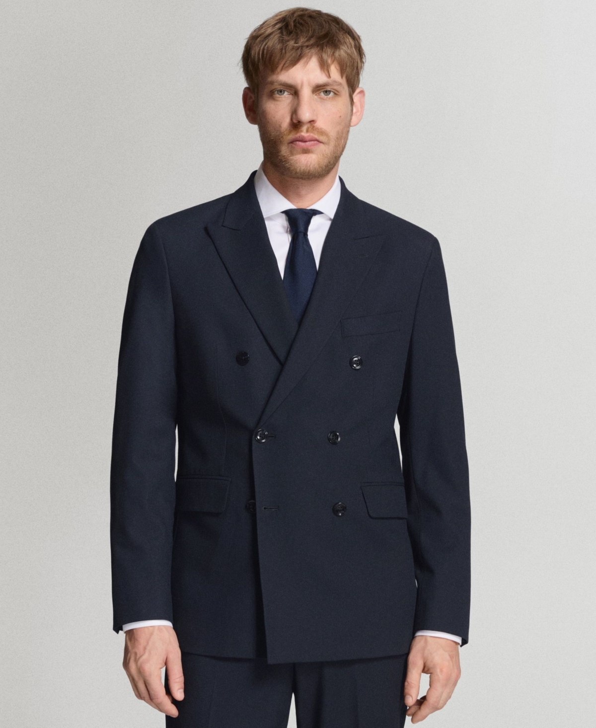 Click here for Mango Mens Monaco Double-Breasted Slim-Fit Suit Bl... prices