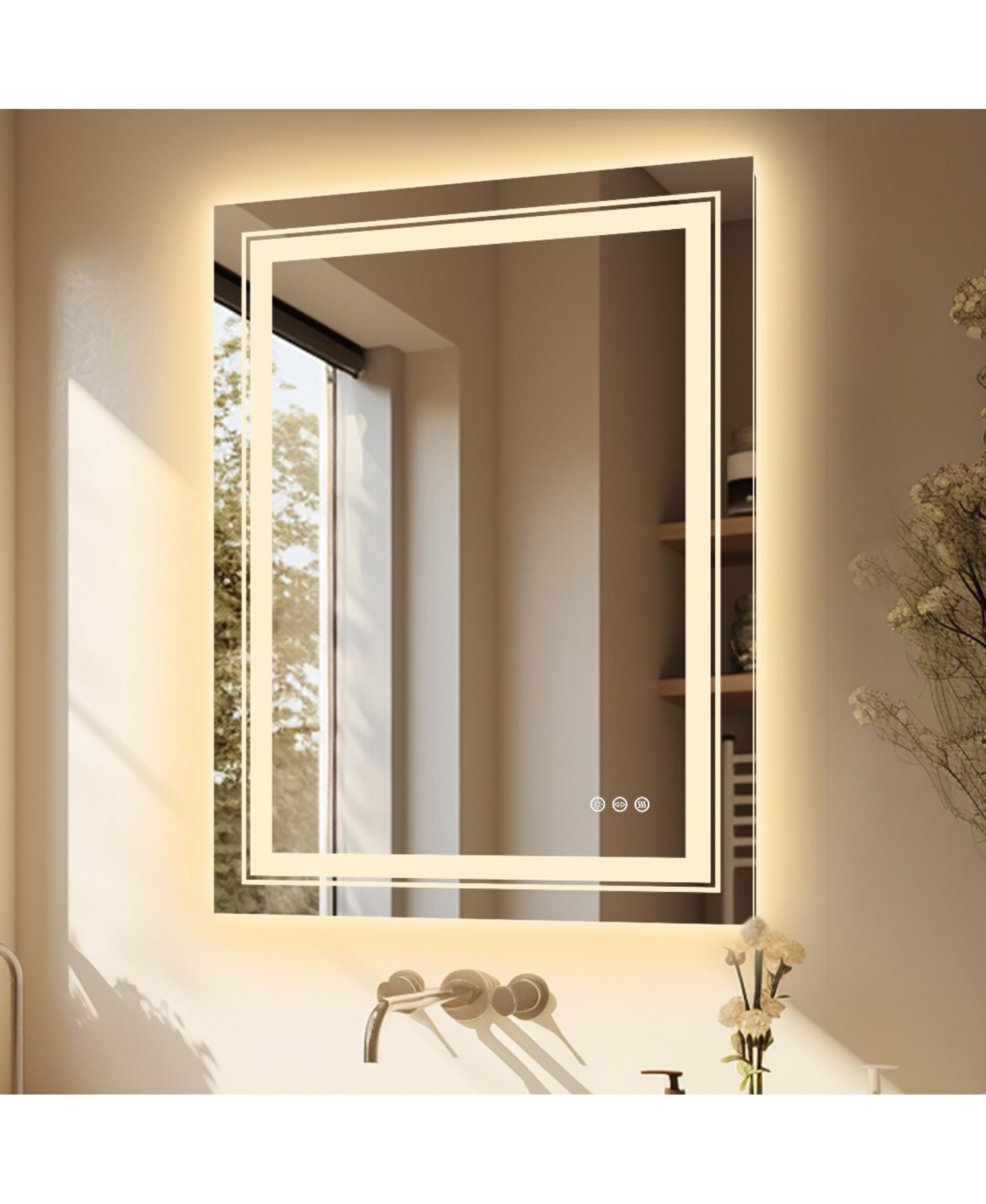 Click here for Luvodi 27.5x35.4 Led Bathroom Mirror 3 Colors Dimm... prices