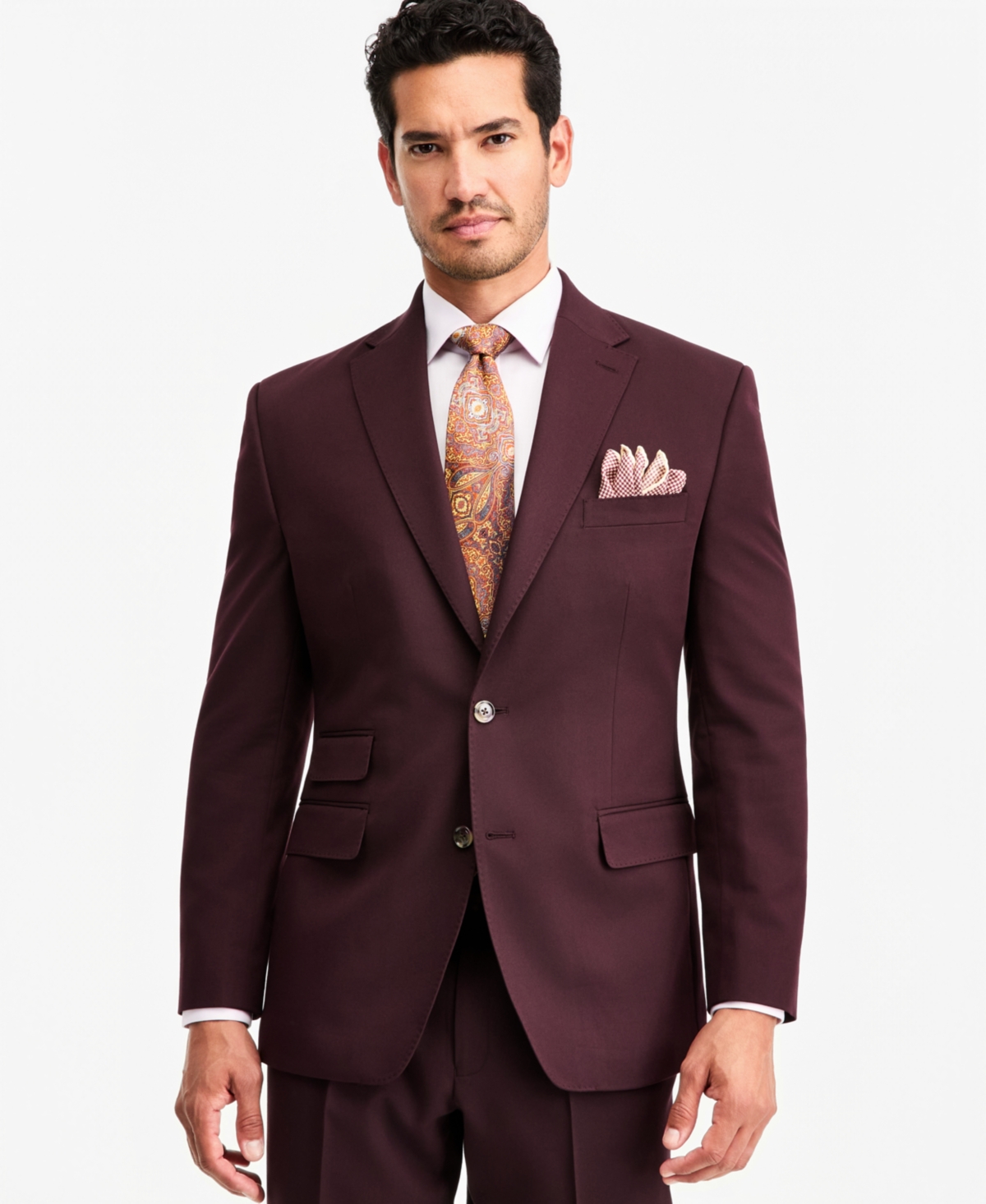 Click here for Tayion Collection Mens Classic-Fit Burgundy Suit S... prices