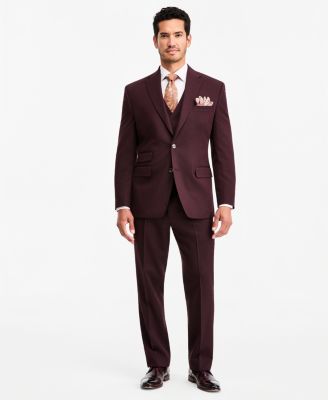 Click here for Tayion Collection Mens Classic Fit Burgundy Suit S... prices