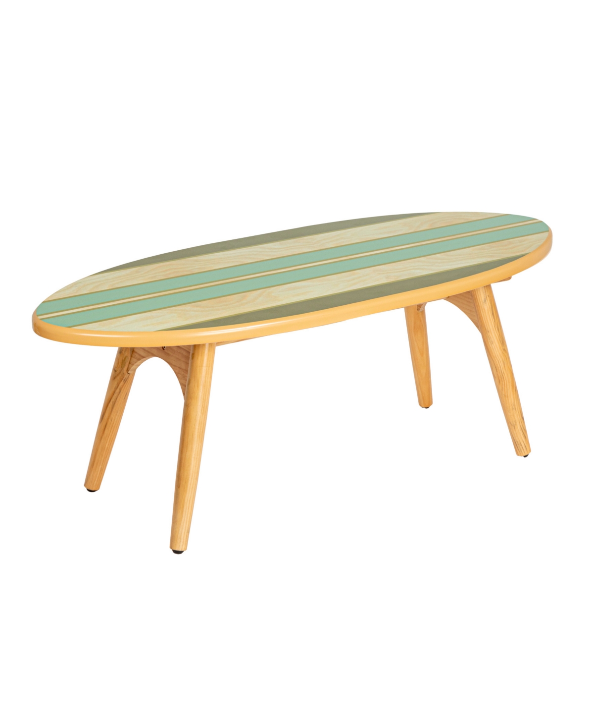Click here for Storied Home 47 Wood Striped Surfboard Oval Coffee... prices