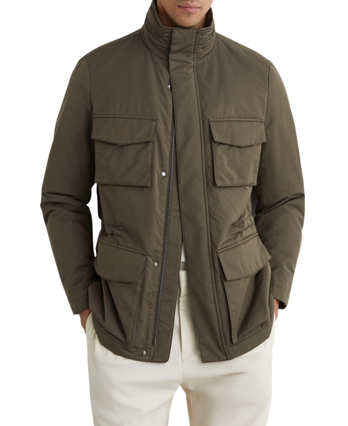 Click here for Reiss Mens Cotton-Blend Padded Four-Pocket Jacket... prices