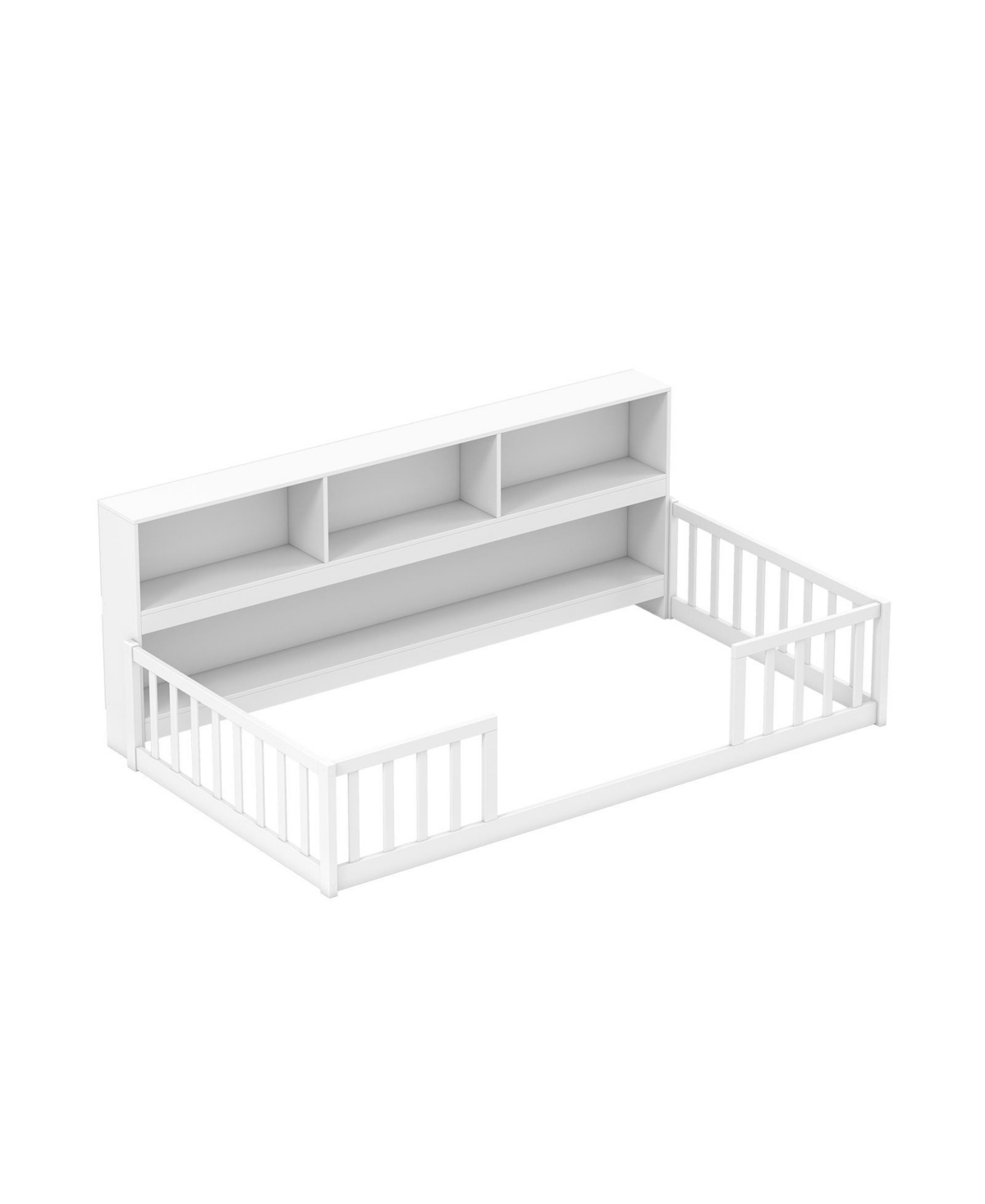 Click here for Sugift Montessori Floor Bed with Bookcase Headboar... prices