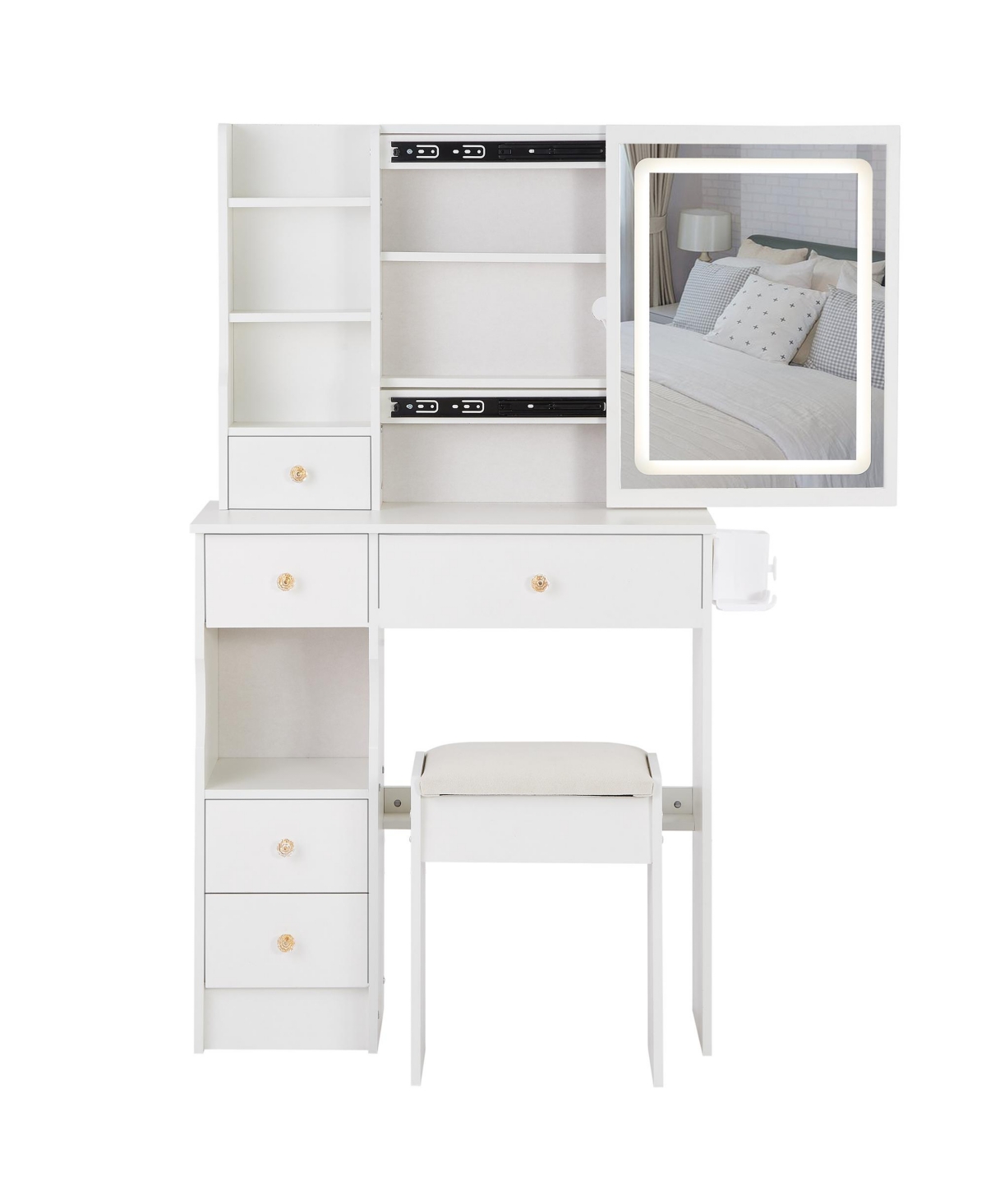 Click here for Flynama Contemporary Small Tri Color Vanity Table... prices