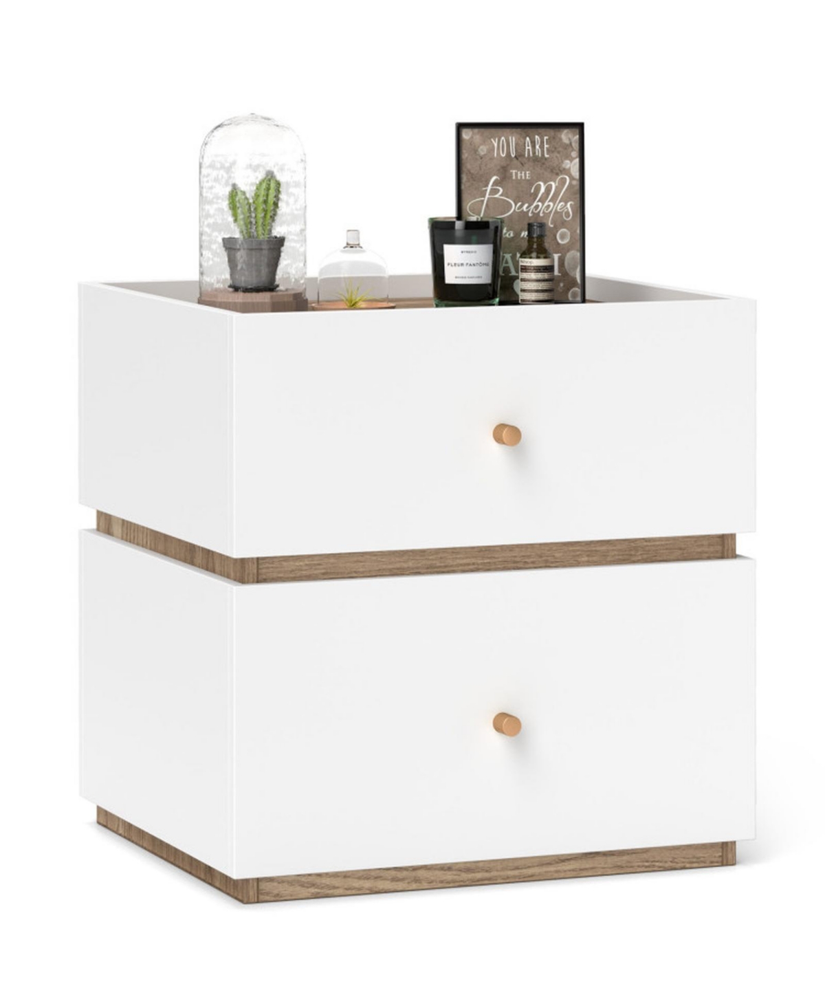 Click here for Gouun 2-Drawer Modern Nightstand with Storage for... prices