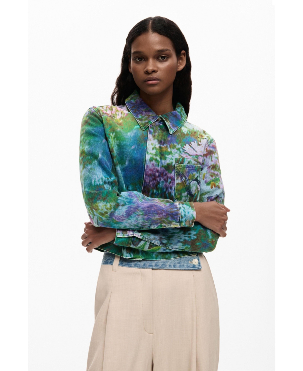 Click here for Desigual Womens Denim jacket wild garden - Medium... prices