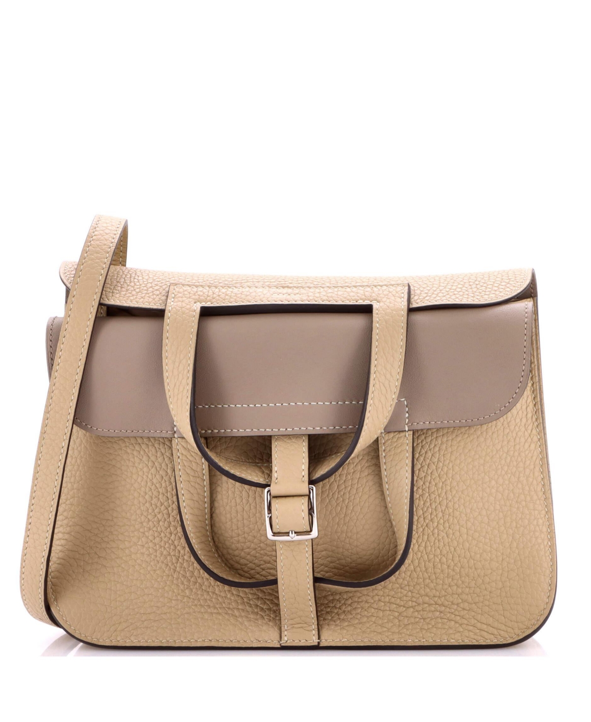 Click here for Pre-Owned HERMES 25 Halzan Bag Verso Clemence - Na... prices
