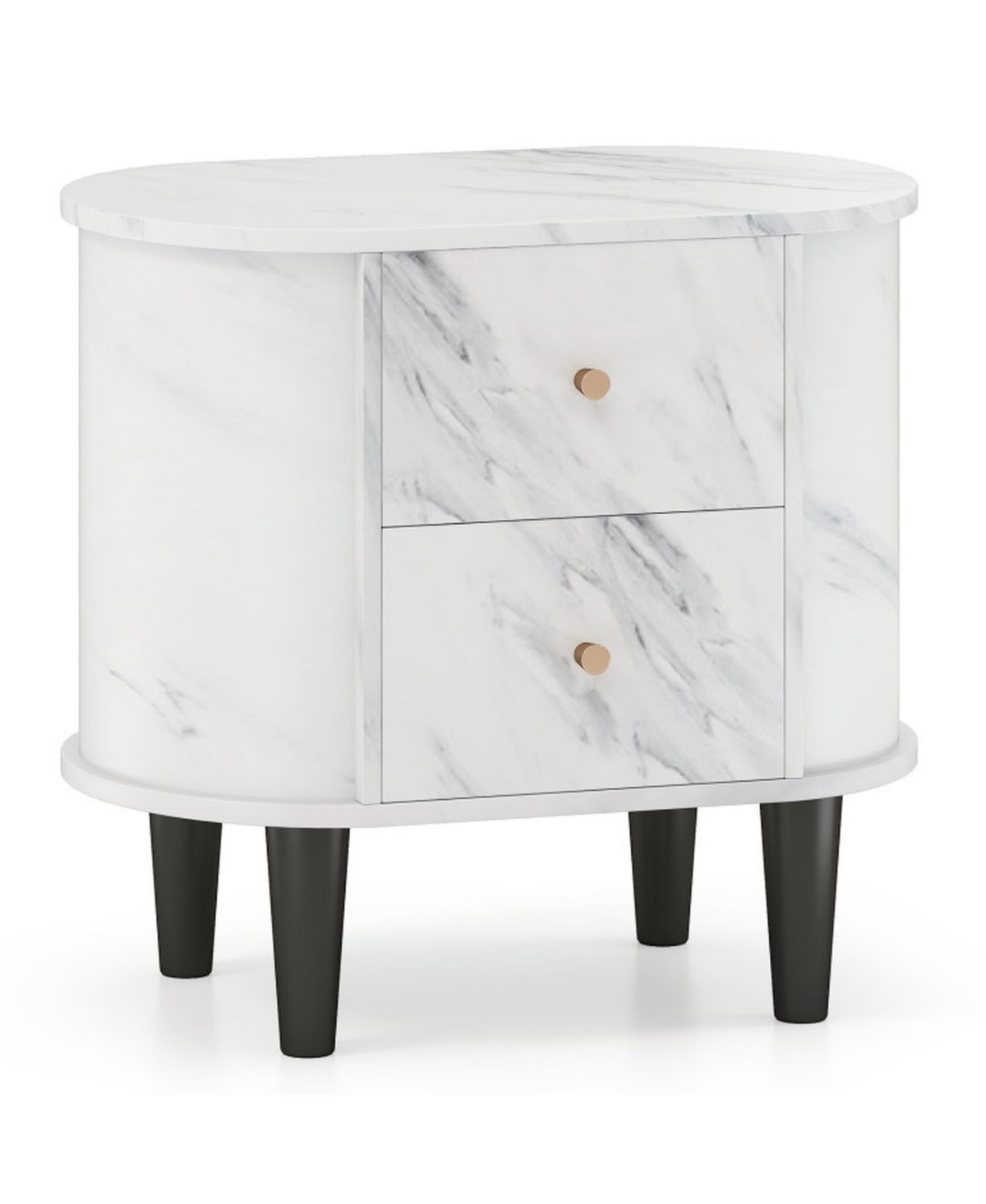 Click here for Gouun 2-Drawer Faux Marble Nightstand with Modern... prices