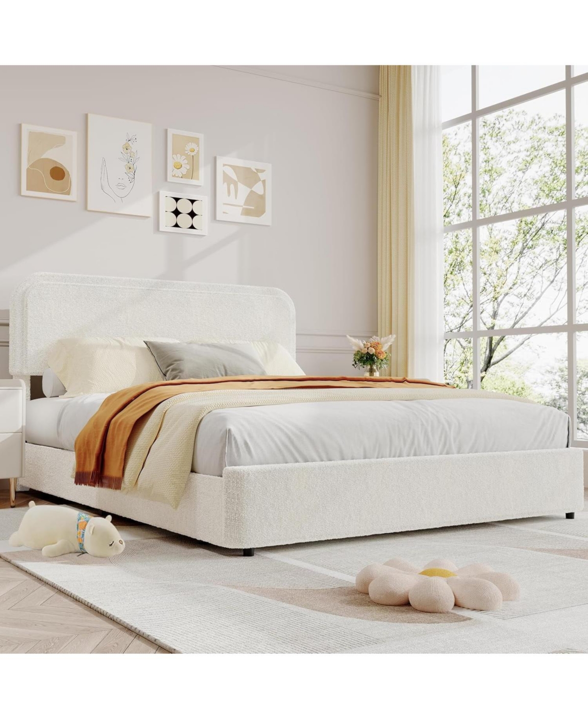Click here for gaomon Platform Bed Frame Upholstered Velvet 4 Sto... prices