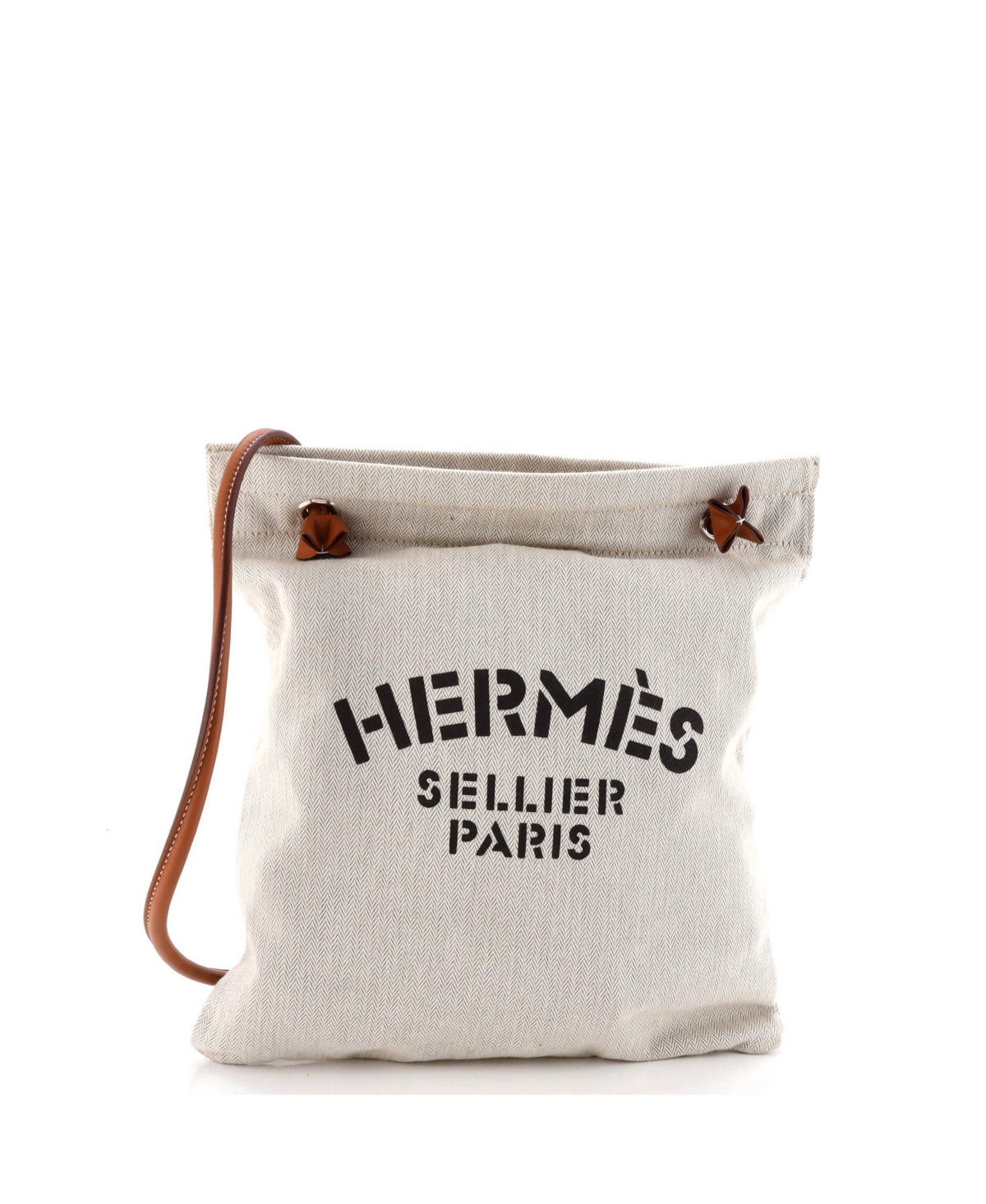 Click here for Pre-Owned HERMES Mm Aline Bag Toile - White prices