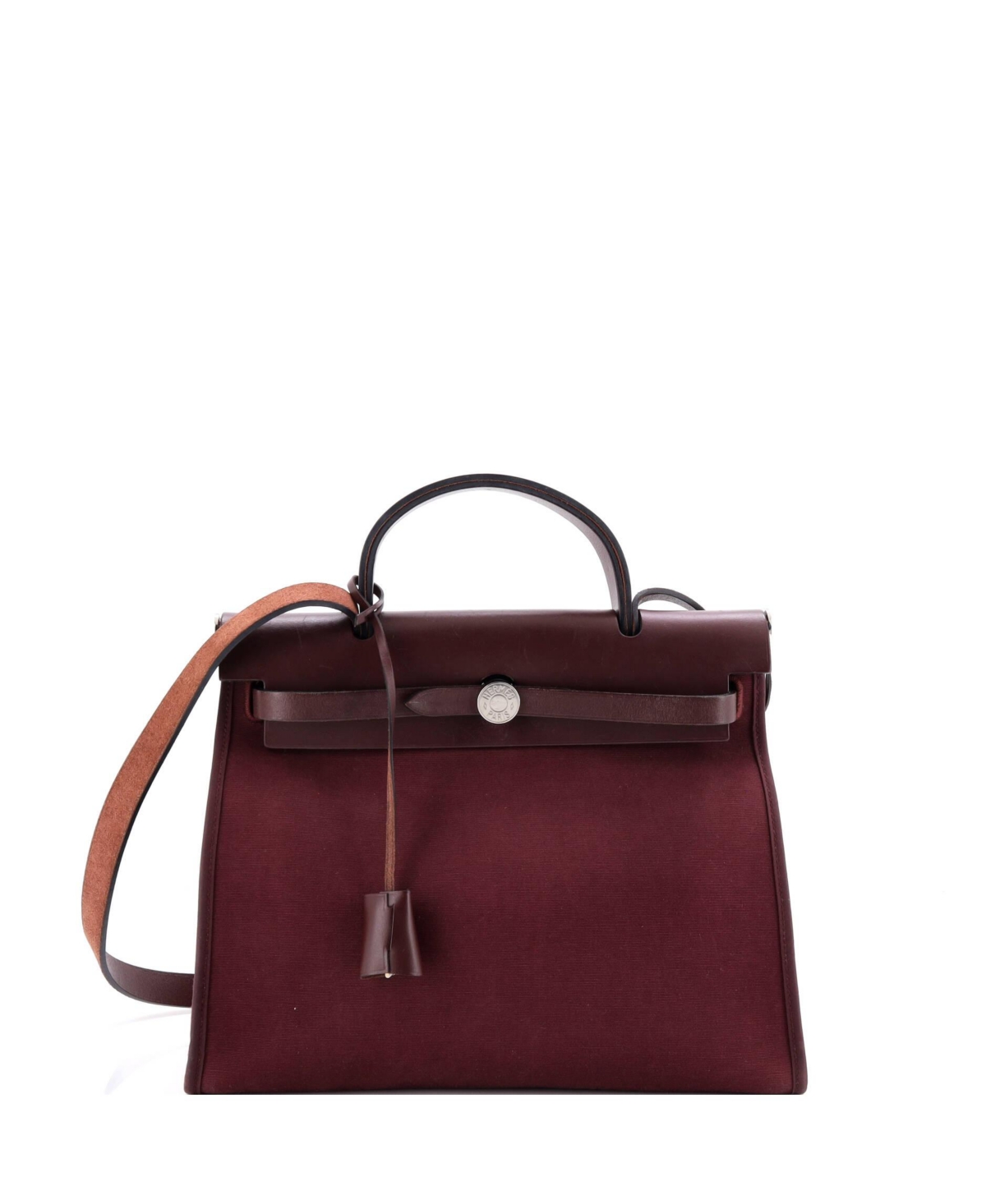 Click here for Pre-Owned HERMES 31 Herbag Zip Leather and Toile -... prices