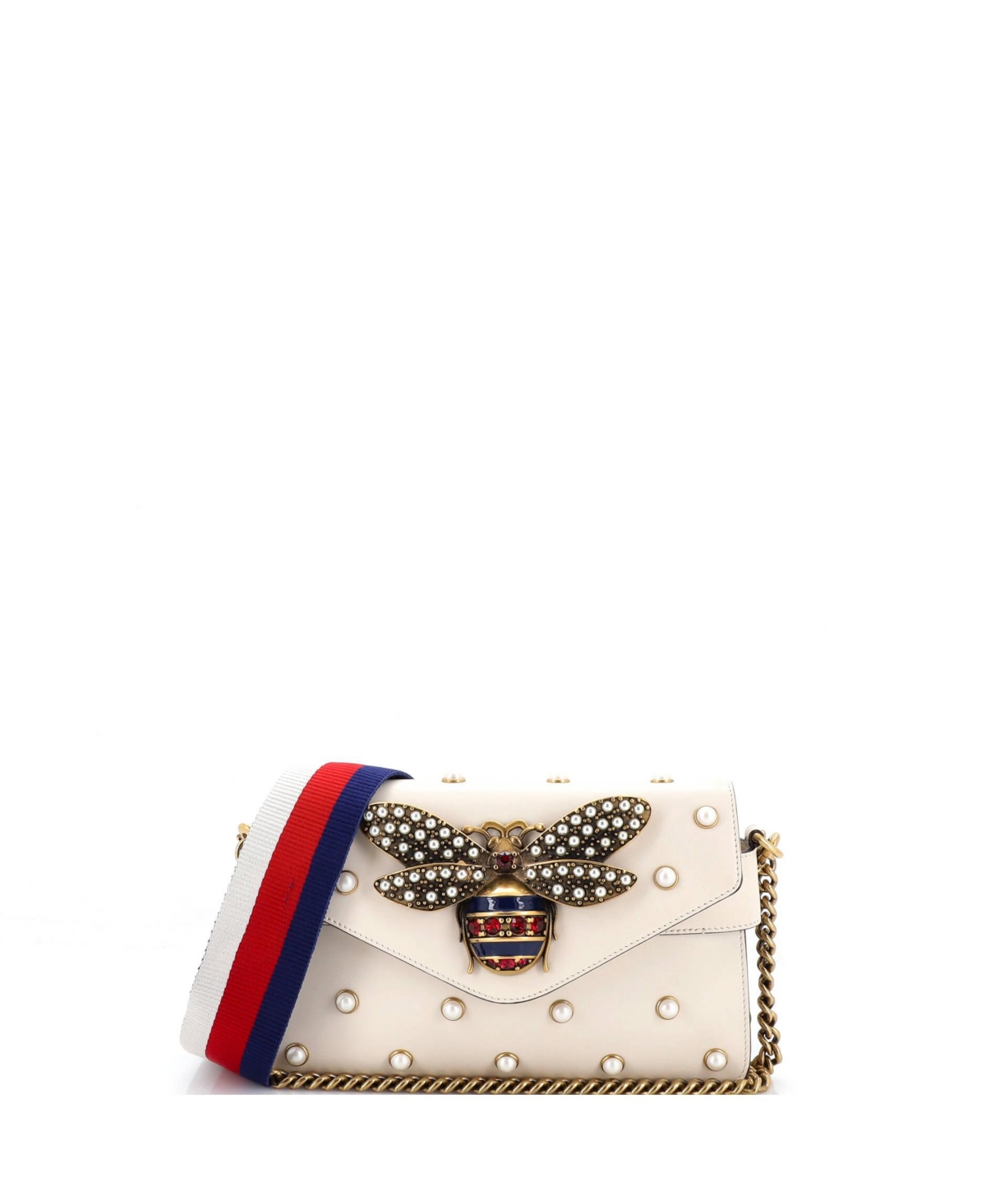 Click here for Pre-Owned Gucci Mini Broadway Pearly Bee Shoulder... prices
