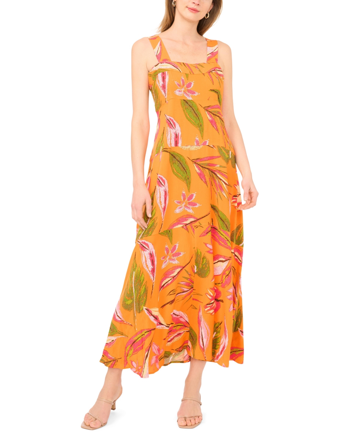 Click here for Vince Camuto Womens Smocked Back Square Neck Maxi... prices