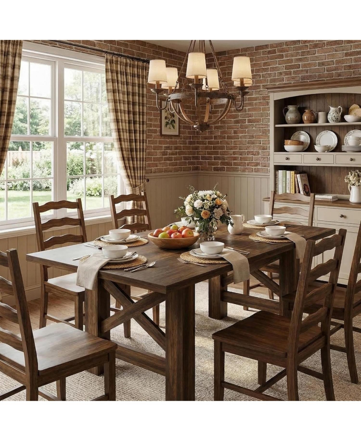 Click here for gaomon Wood Farmhouse Dining Table for 6-8  Heavy... prices