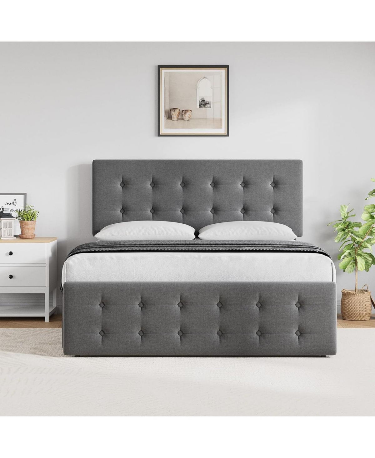 Click here for gaomon Full Platform Bed Frame with 4 Drawers  Adj... prices