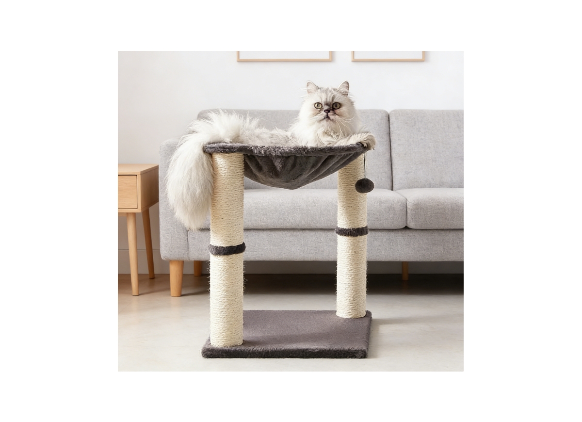 Click here for Zeus and Ruta Gray Cat Condo Tower Hammock Scratch... prices