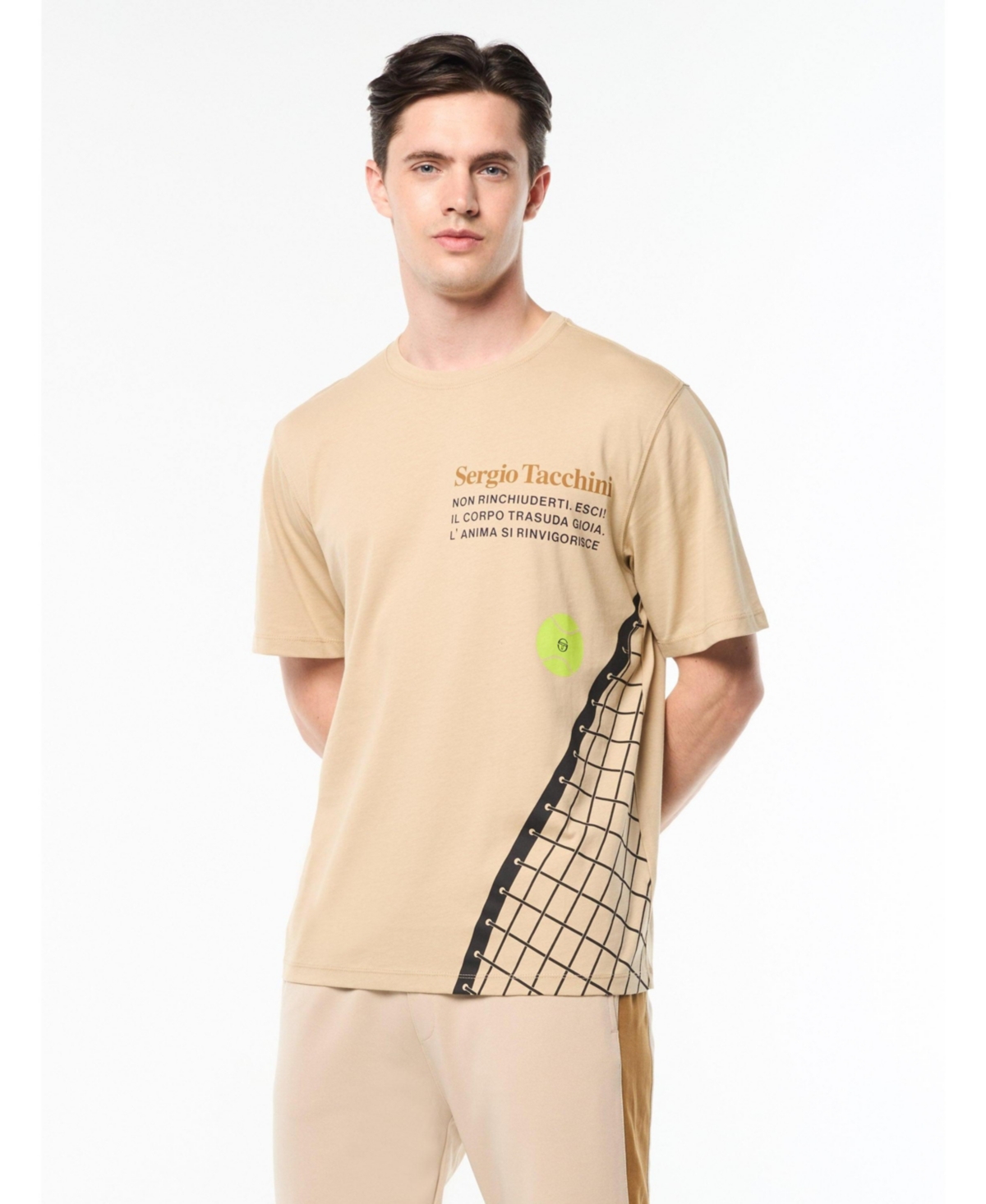 Click here for Sergio Tacchini Mens Netto T-shirt - Humus prices